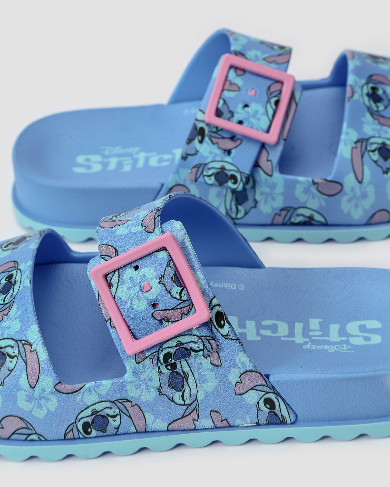 Riachuelo | Sandália papete infantil tiras Stitch Disney azul | Grendene