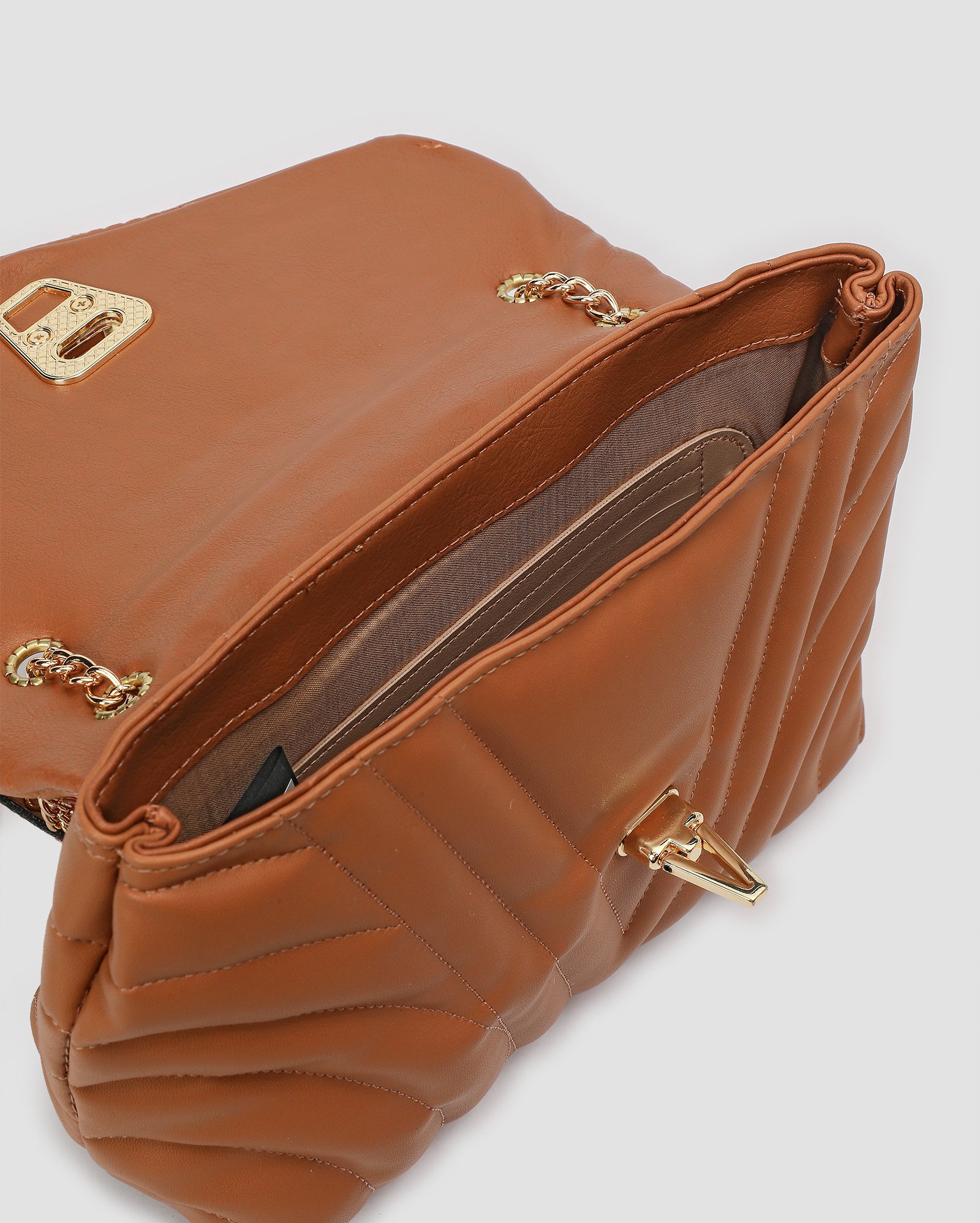 Riachuelo | Bolsa crossbody alça de corrente estruturada Ultra - Bege ...