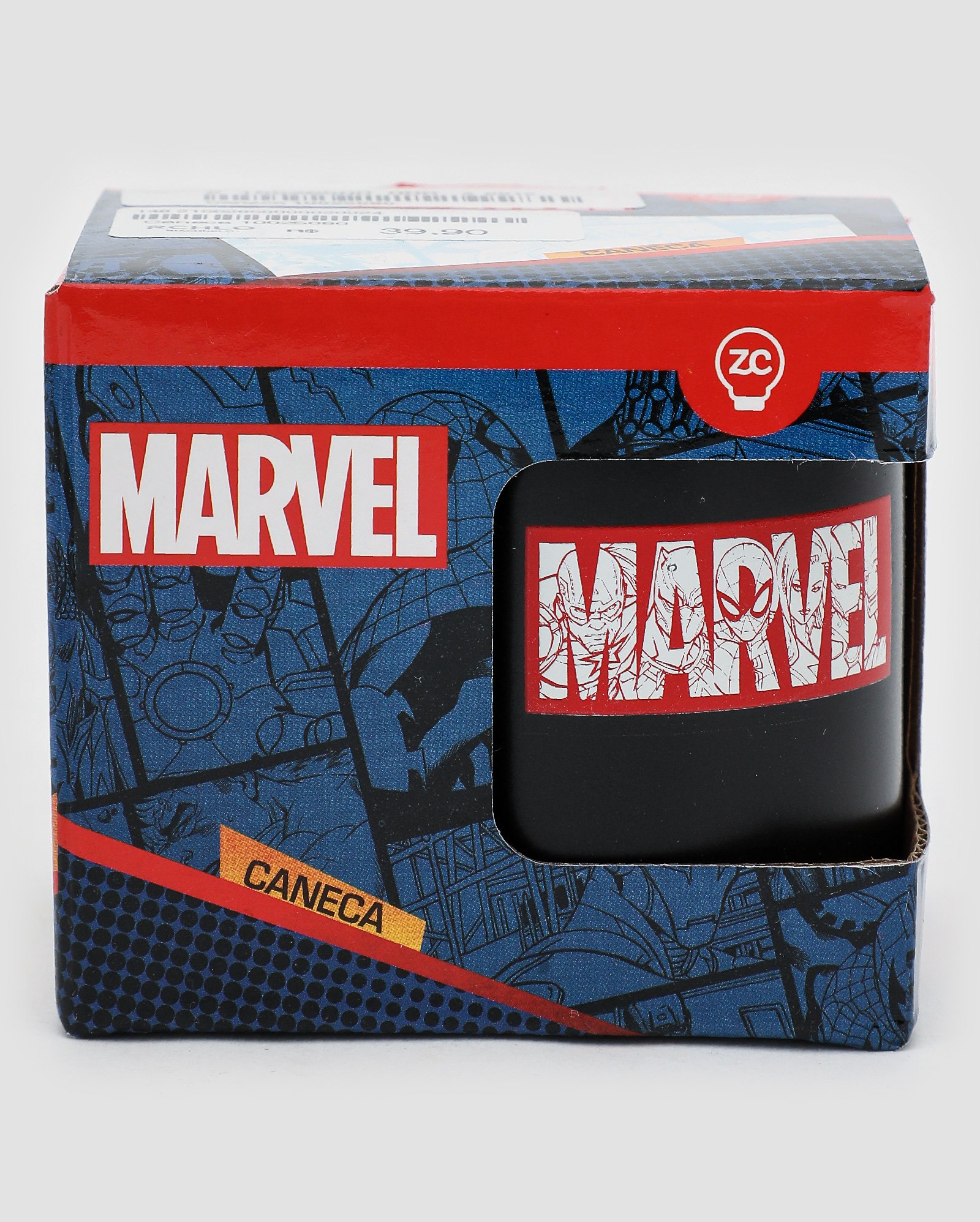 Riachuelo | Caneca mini tina Marvel logo 100ml preta | FANLAB