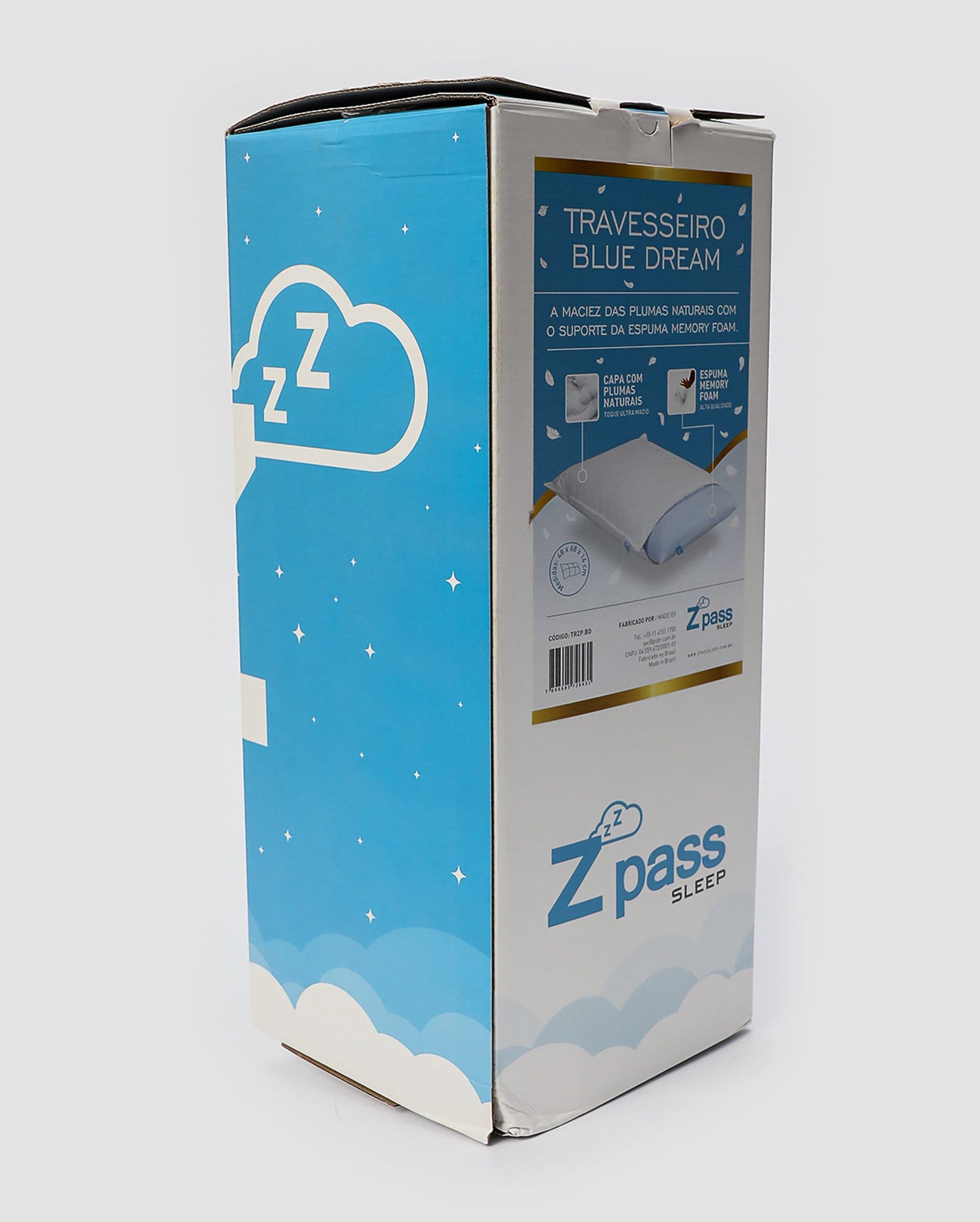 Riachuelo | Travesseiro retangular Blue Dream branco | Z Pass Sleep