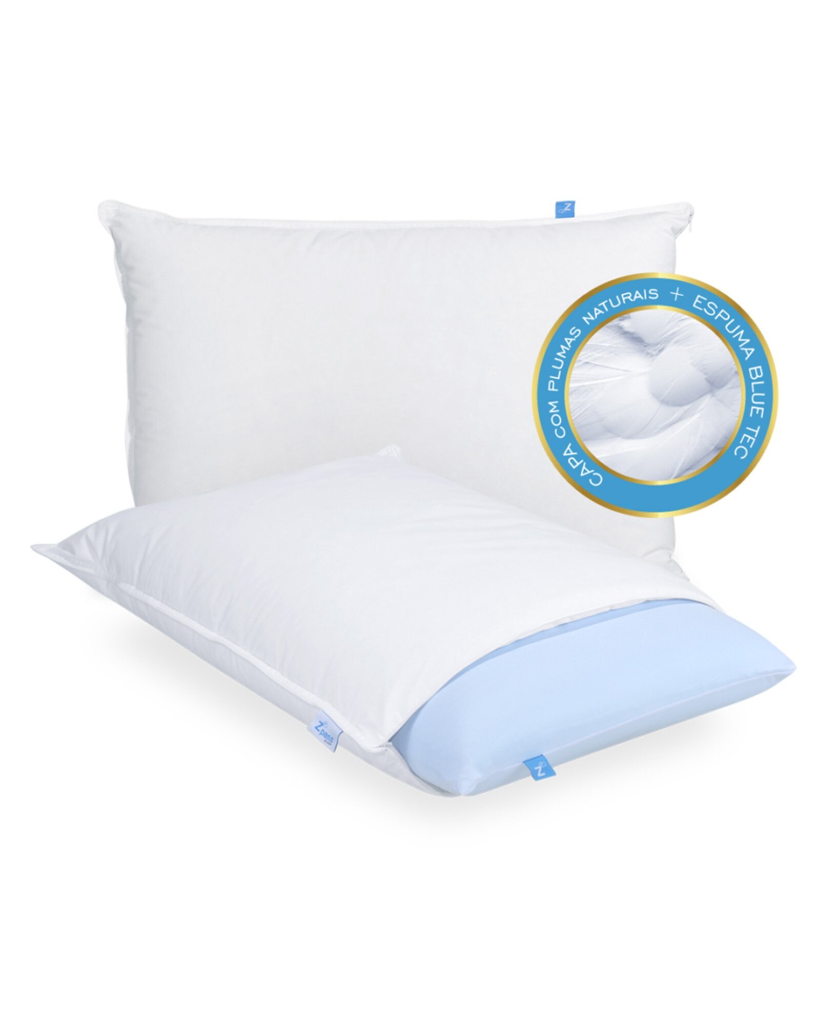 Riachuelo | Travesseiro retangular Blue Dream branco | Z Pass Sleep