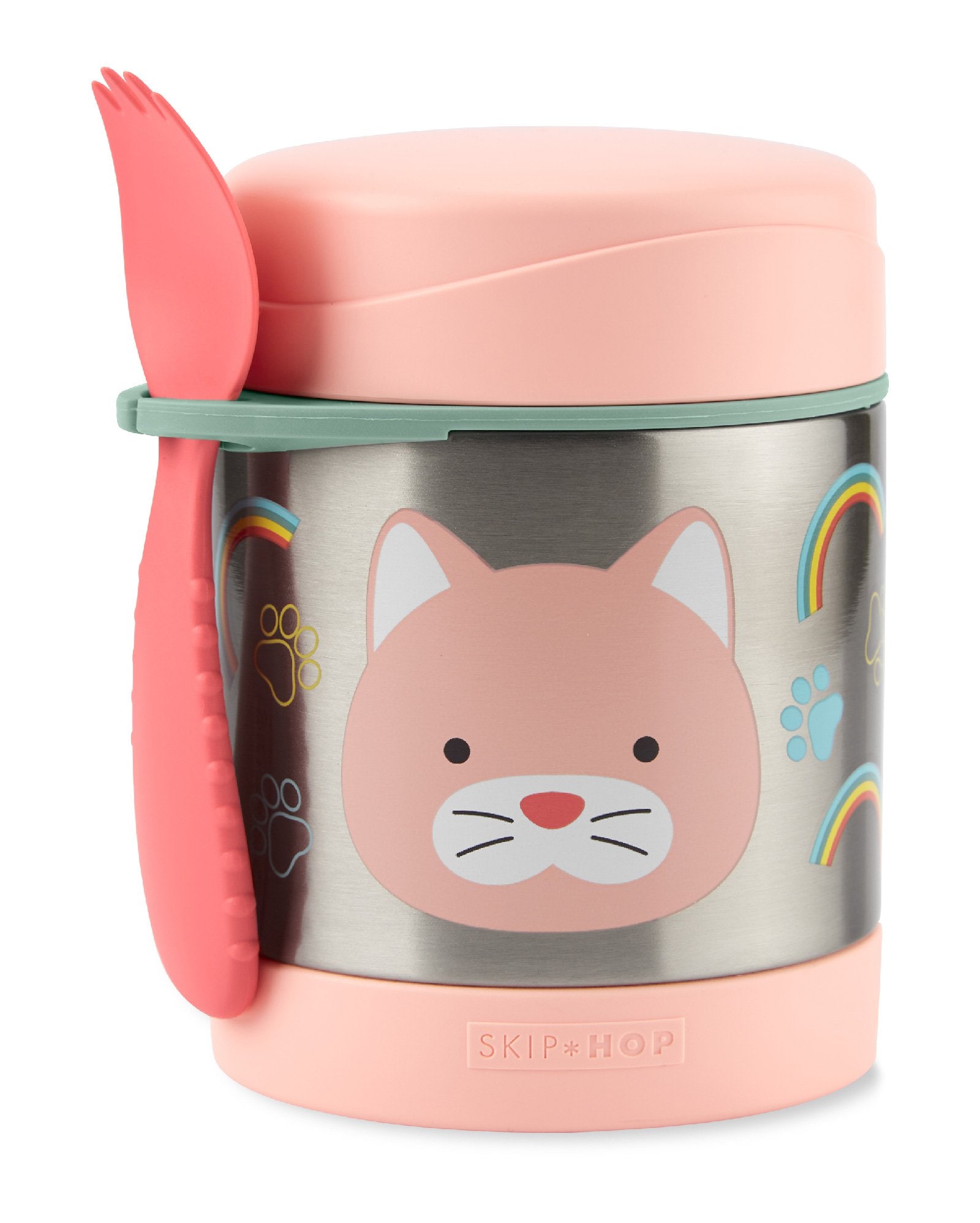 Pote térmico infantil com talher gatinha rosa | Skip Hop | Carter's Oficial