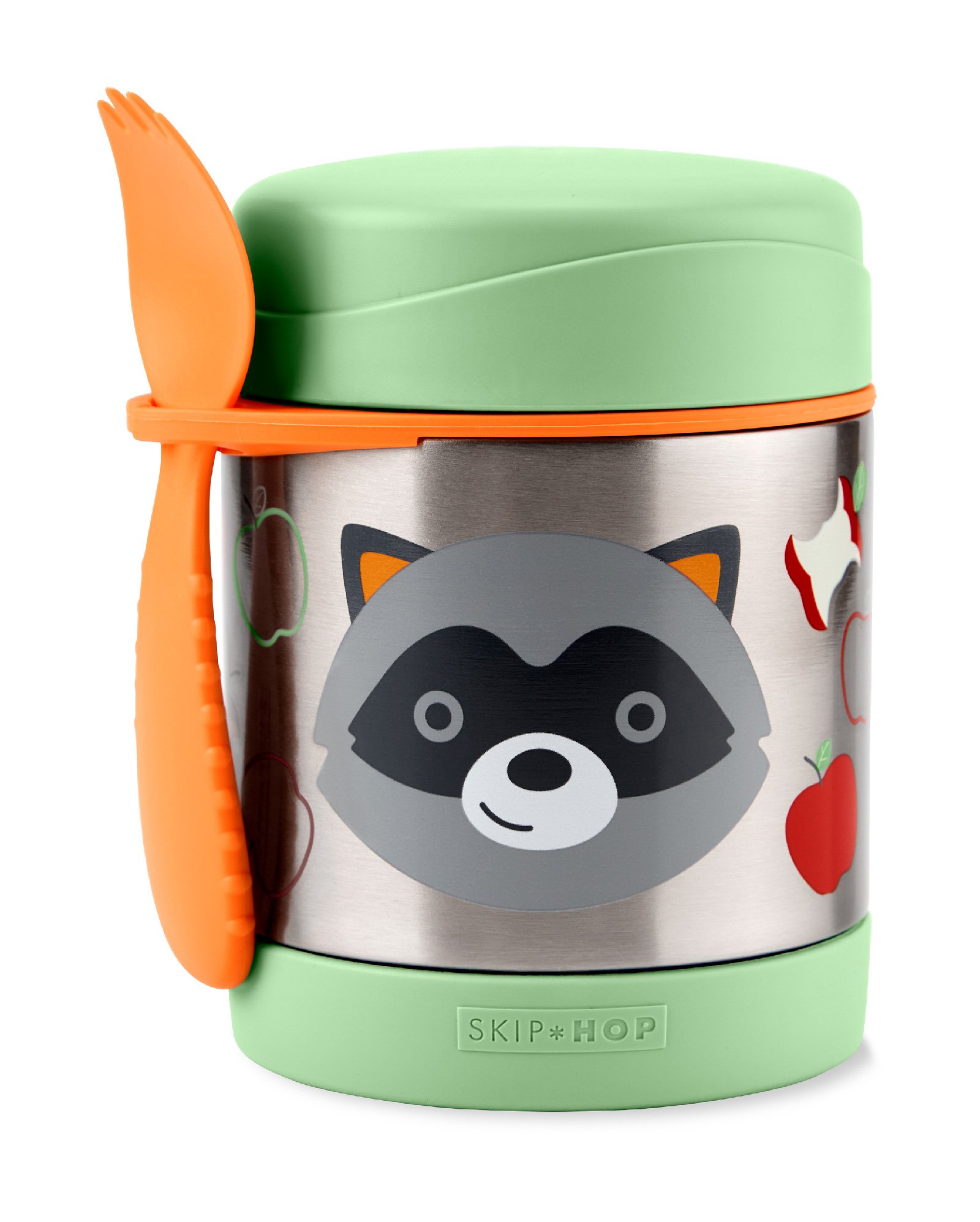 Pote térmico infantil com talher guaxinim verde | Skip Hop | Carter's ...