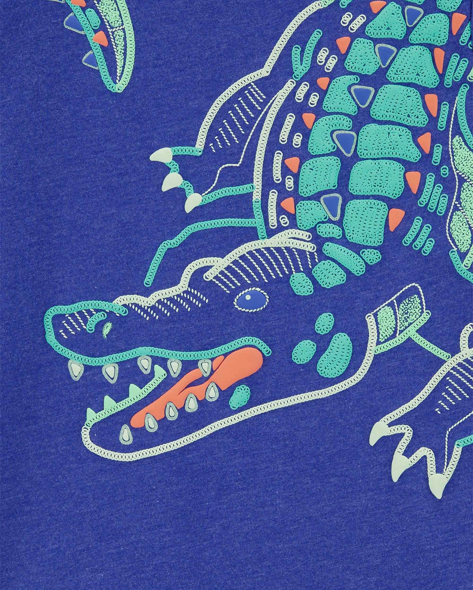 Camiseta infantil manga curta de jacaré azul | Carter's | Carter's Oficial