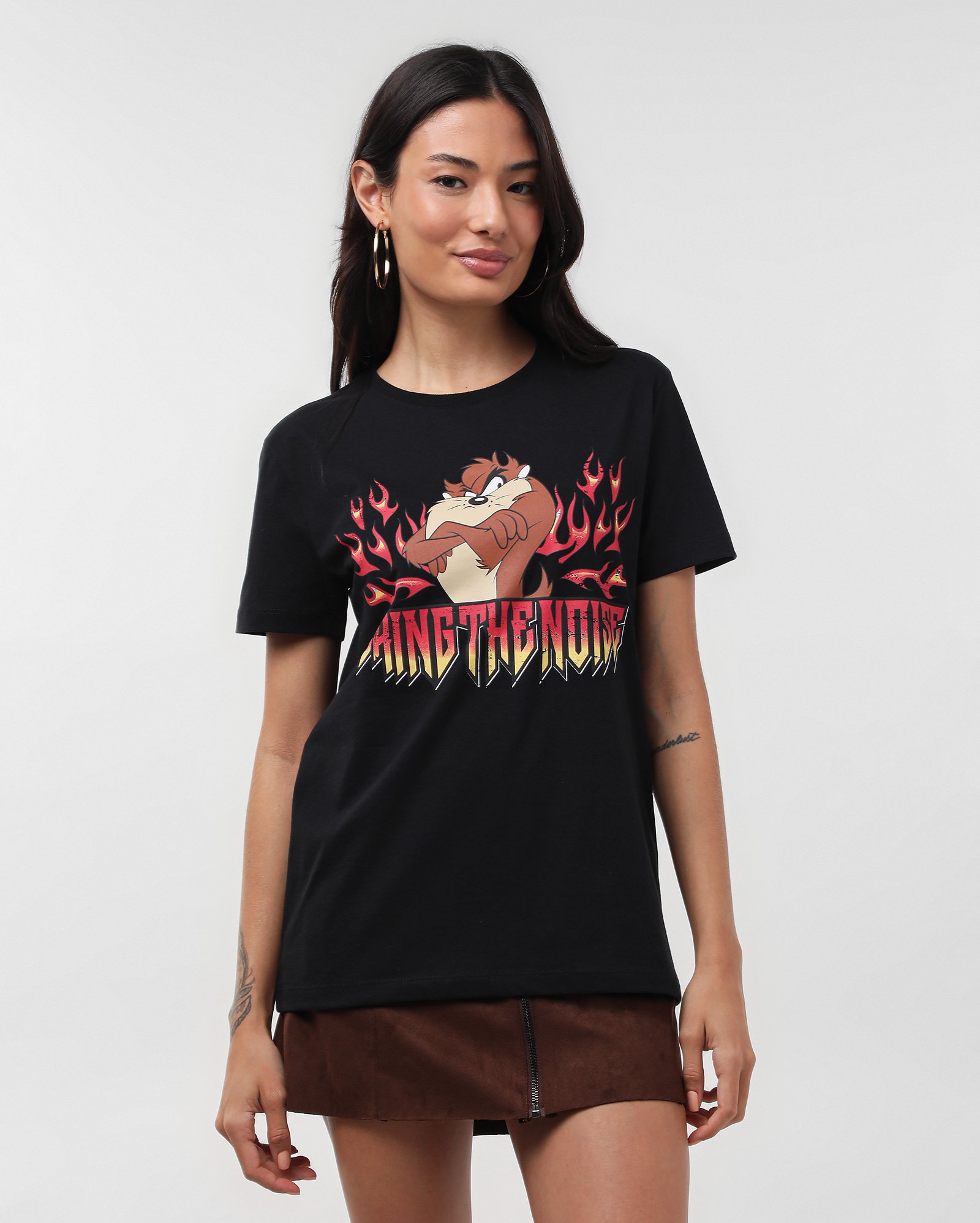 Riachuelo | Camiseta feminina Looney Tunes Taz preta | Warner Bros.