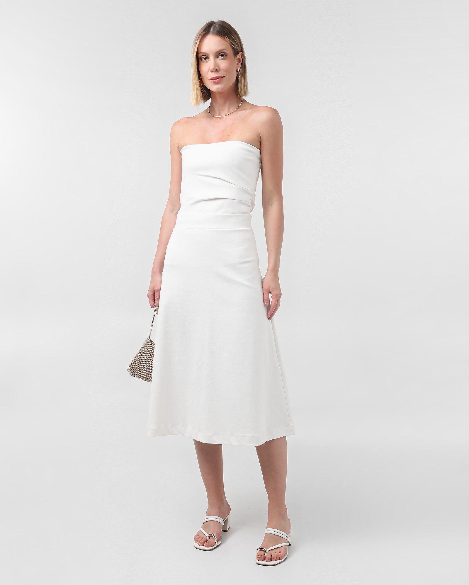 Riachuelo | Top ponto roma com pregas laterais branco | AK by Riachuelo