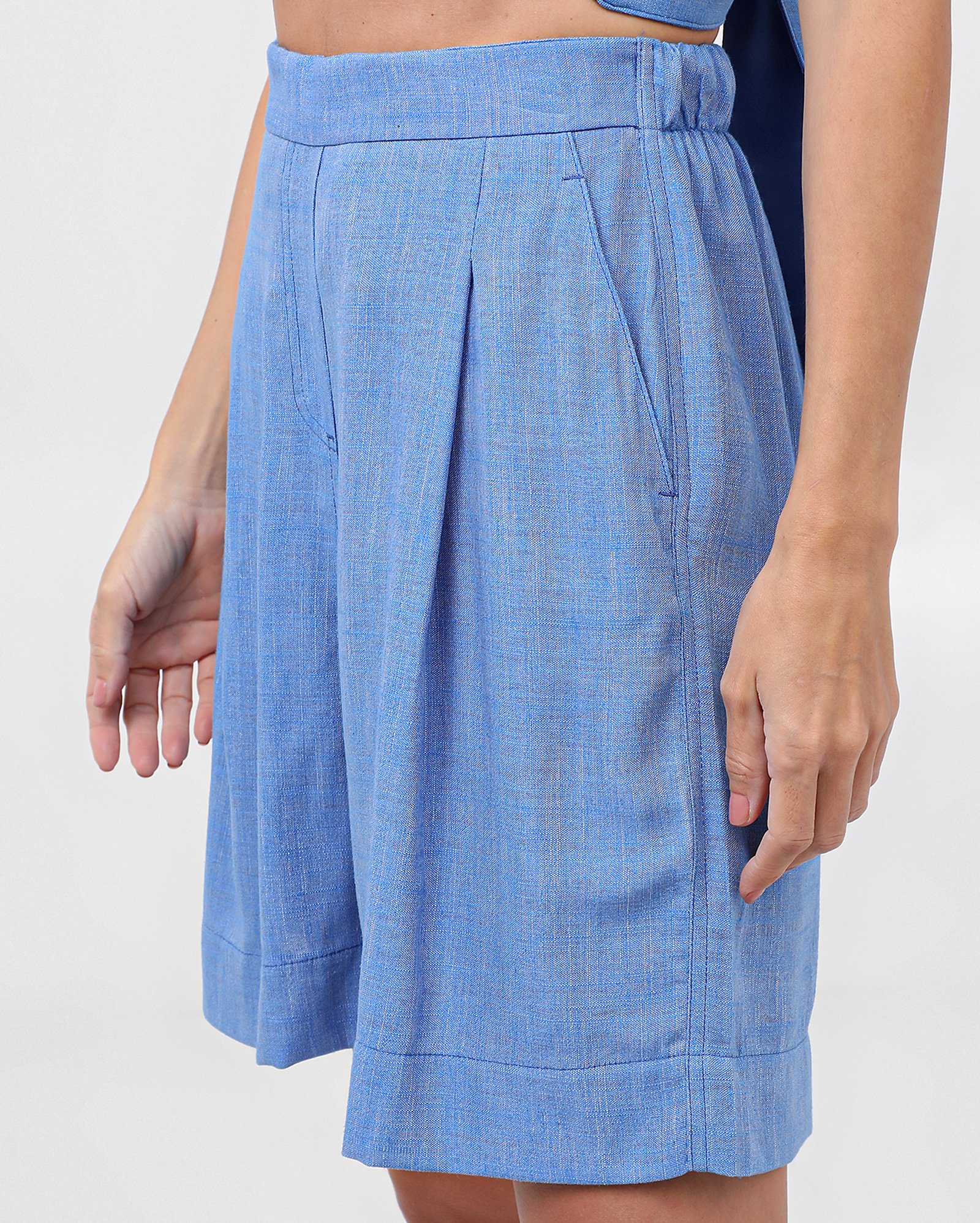 Riachuelo | Short feminino em viscolinho com cós de elástico - Azul ...