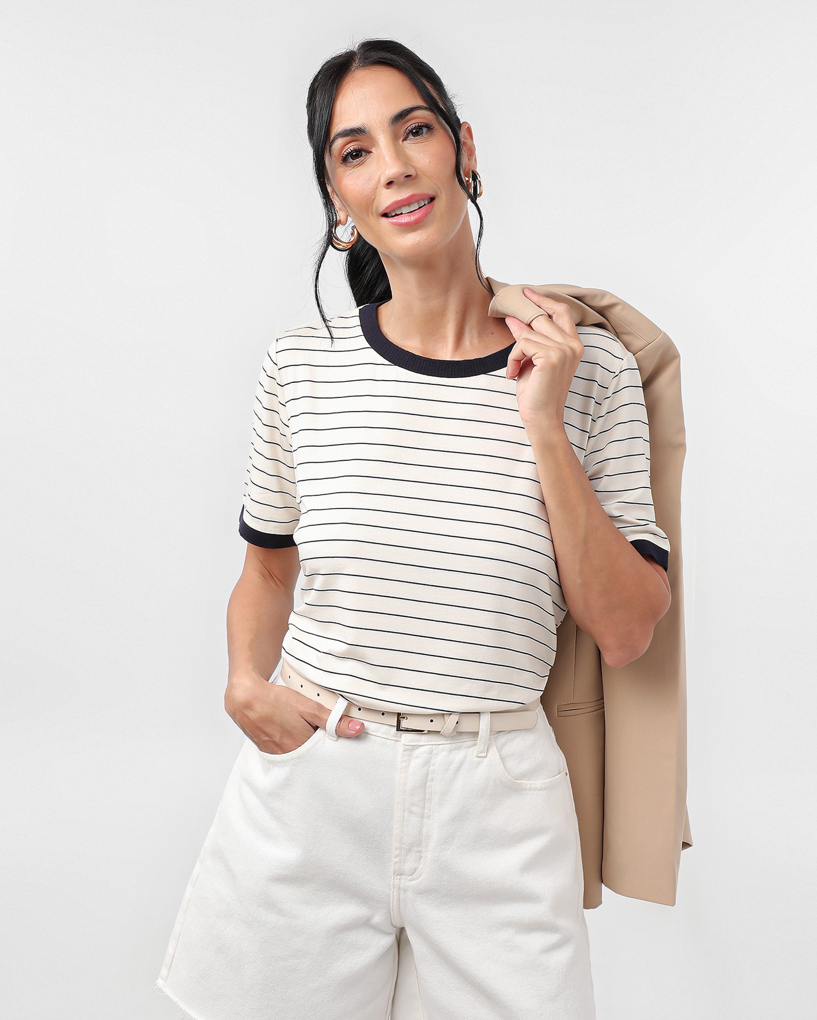 Riachuelo | Camiseta feminina Julie listrada azul | AK by Riachuelo