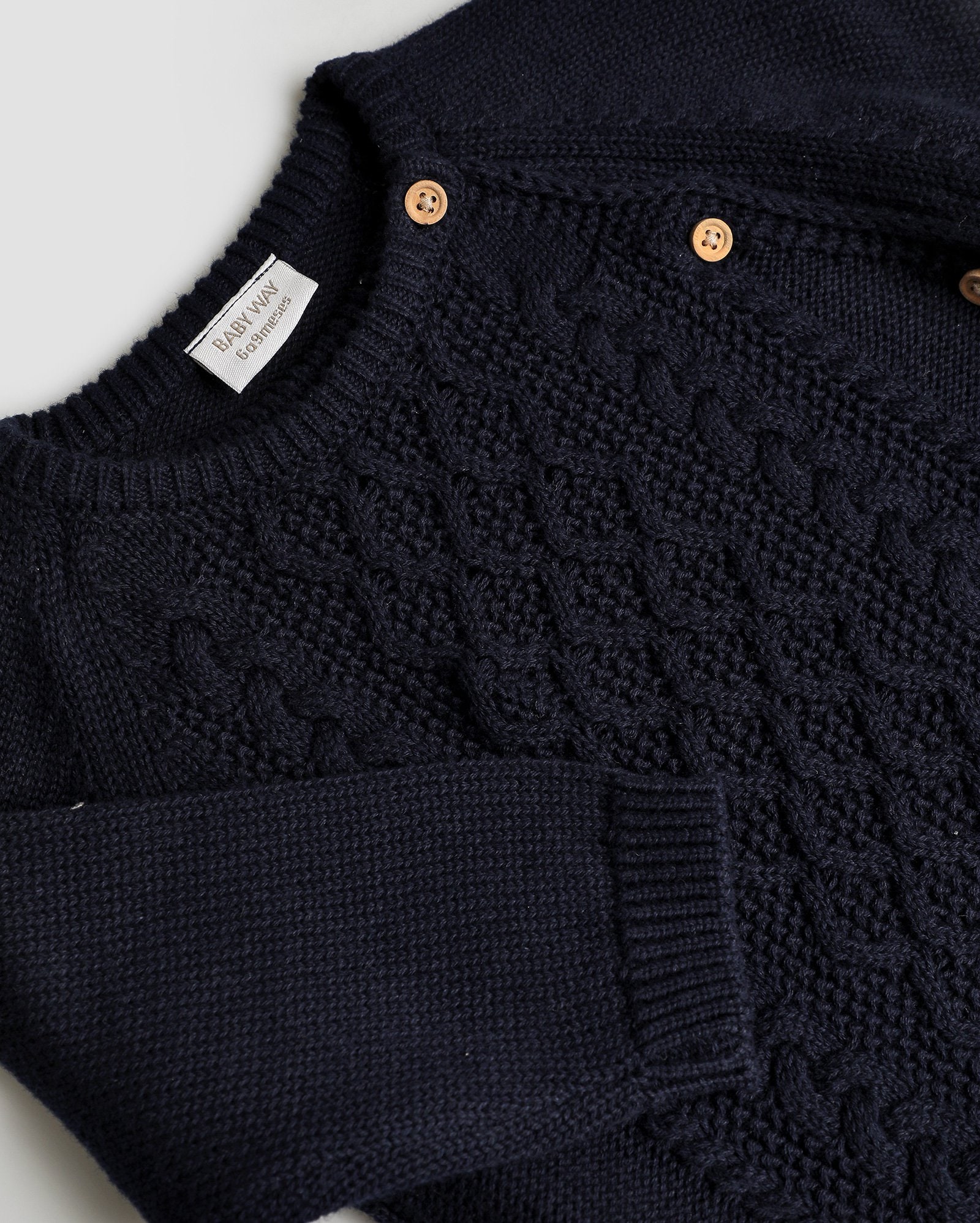 Riachuelo | Suéter bebê de tricot com botões azul