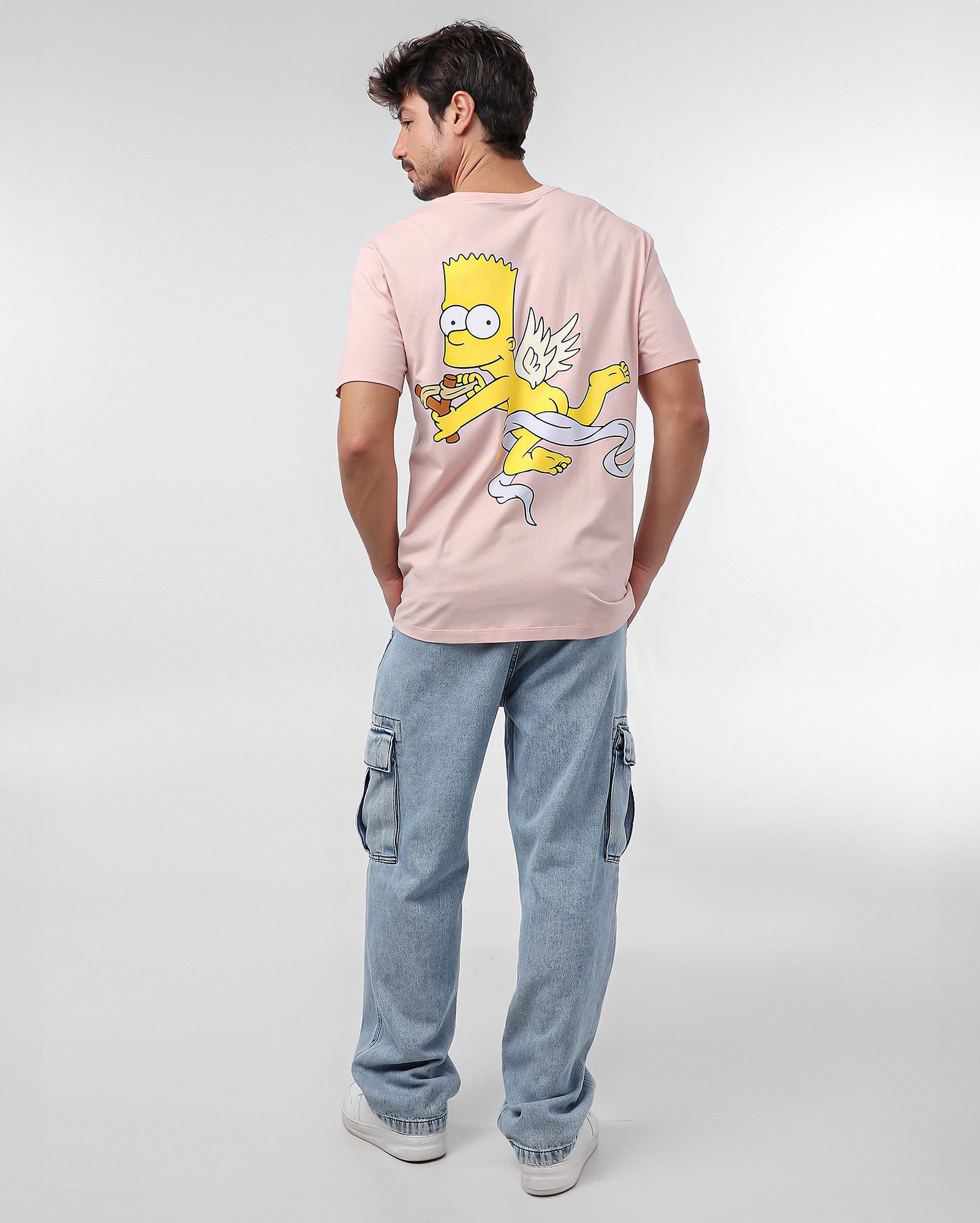Riachuelo | Camiseta masculina regular Bart cupido rosa | Fox The Simpsons