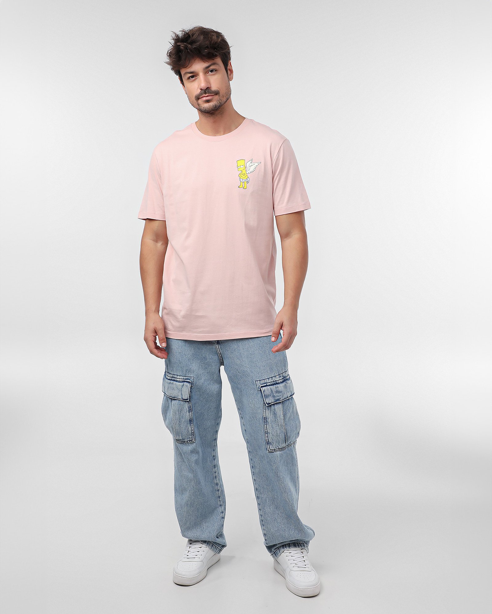 Riachuelo | Camiseta masculina regular Bart cupido rosa | Fox The Simpsons