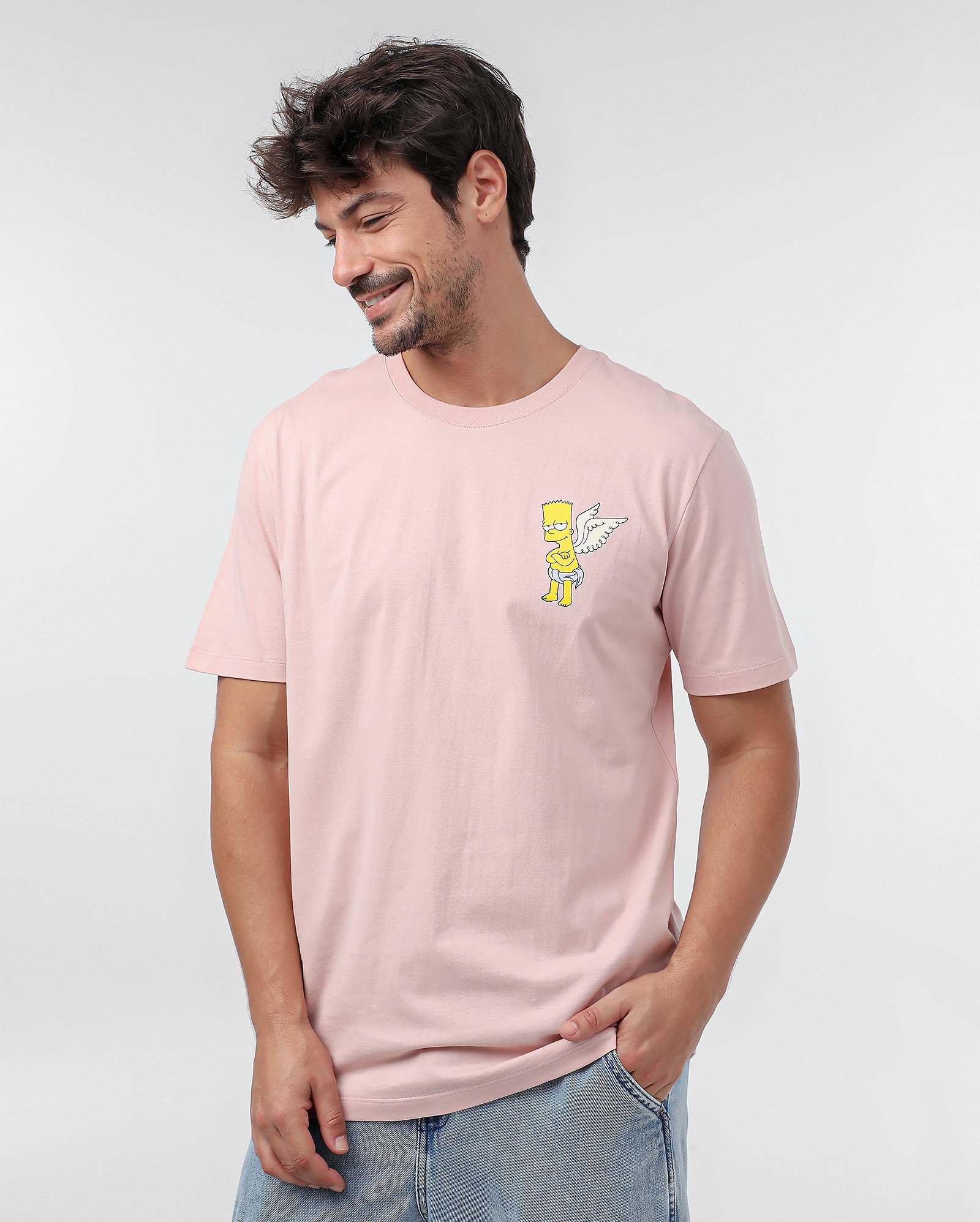 Riachuelo | Camiseta masculina regular Bart cupido rosa | Fox The Simpsons