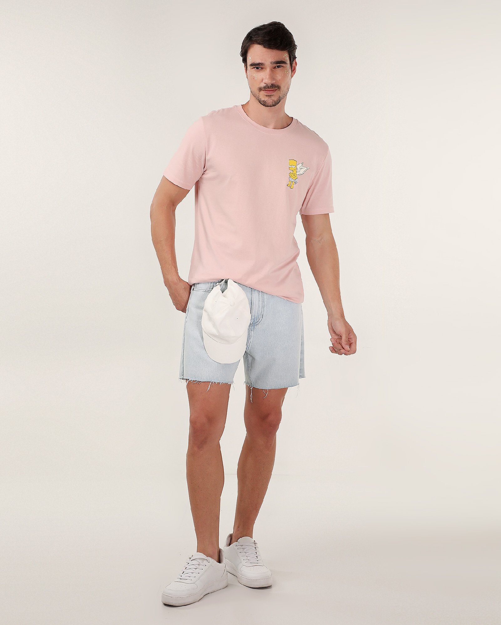 Riachuelo | Camiseta masculina regular Bart cupido rosa | Fox The Simpsons