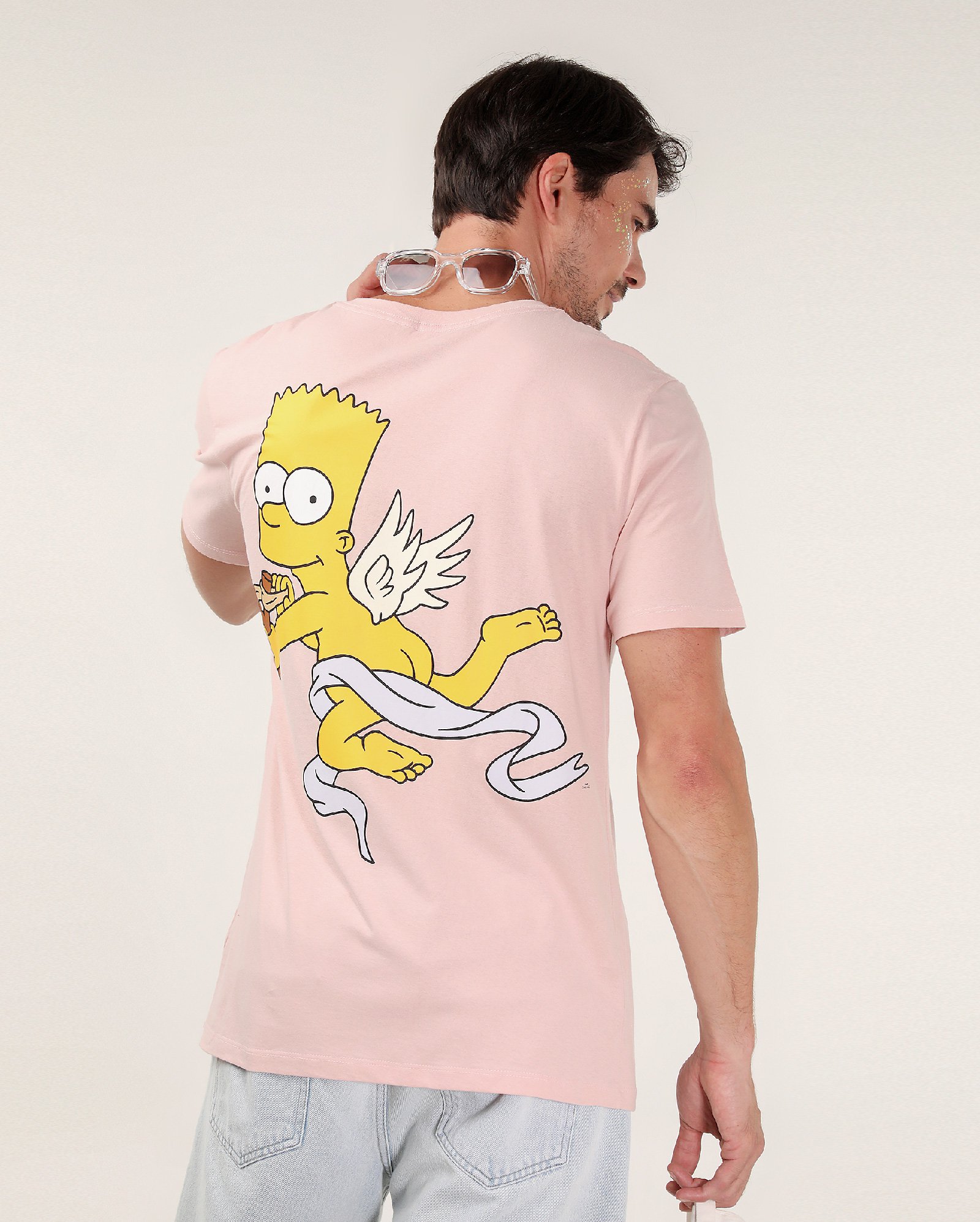 Riachuelo | Camiseta masculina regular Bart cupido rosa | Fox The Simpsons