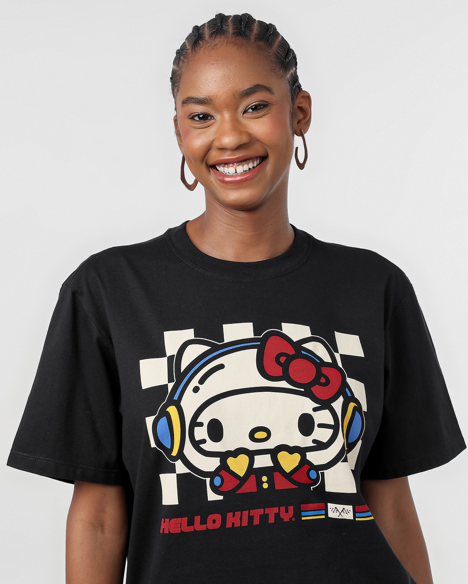 Riachuelo | Camiseta feminina Hello Kitty race Sanrio preta | FANLAB