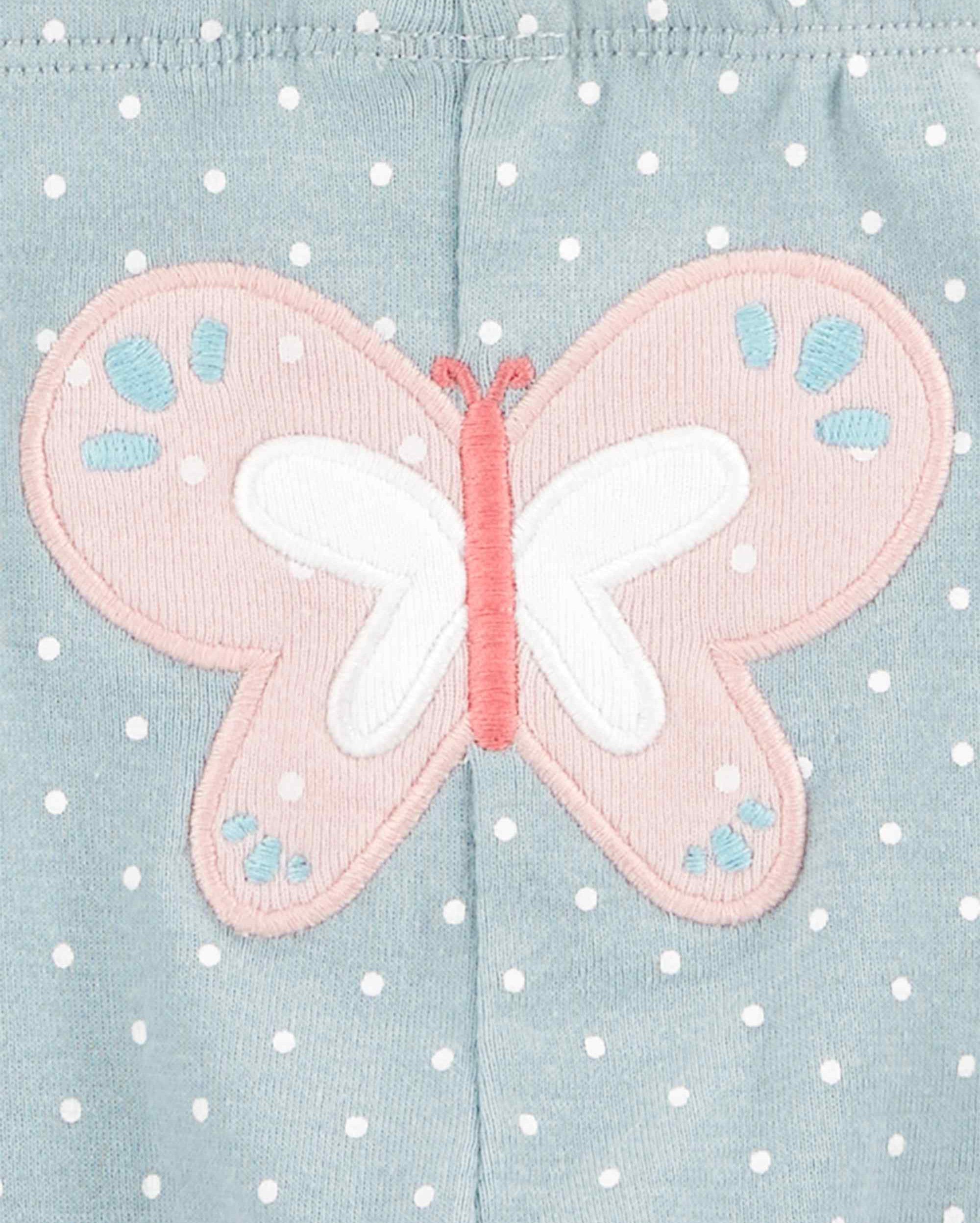 Conjunto longo bebê 3 peças poá e borboleta multicor | Carter's ...