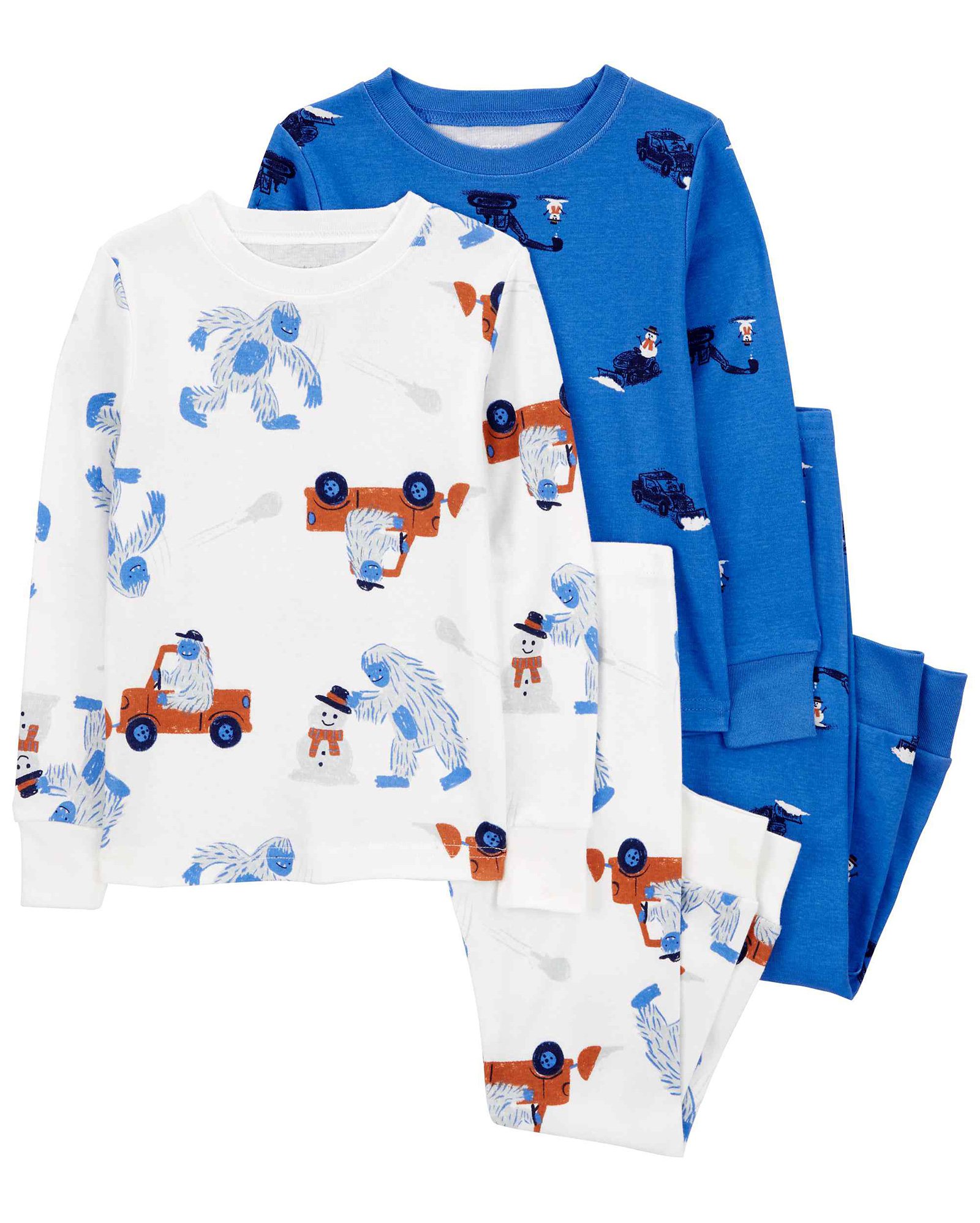 Pijama longo infantil 4 peças neve pé grande multicor | Carter's ...