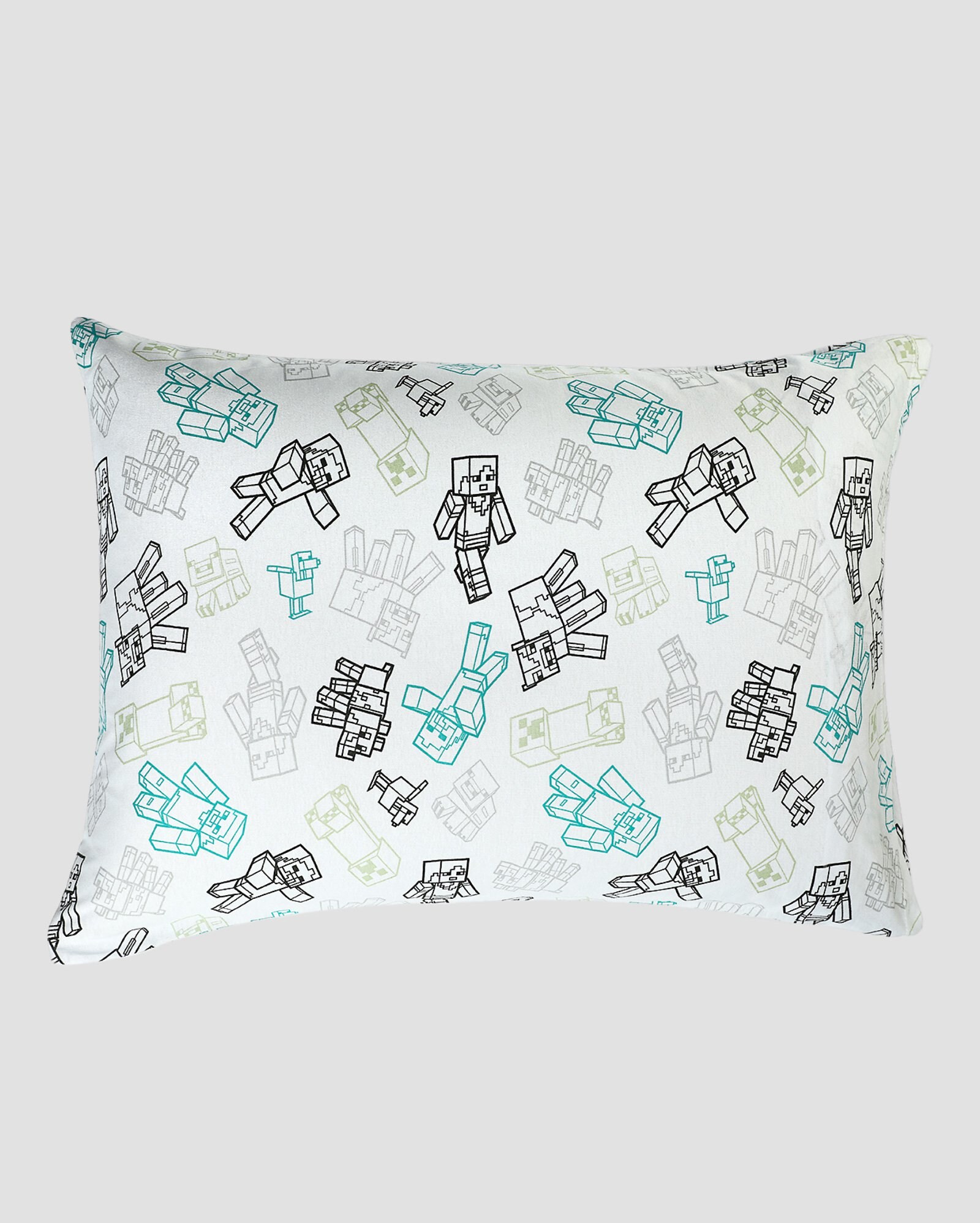 Riachuelo | Jogo de cama solteiro 2 peças malha game Minecraft branco ...