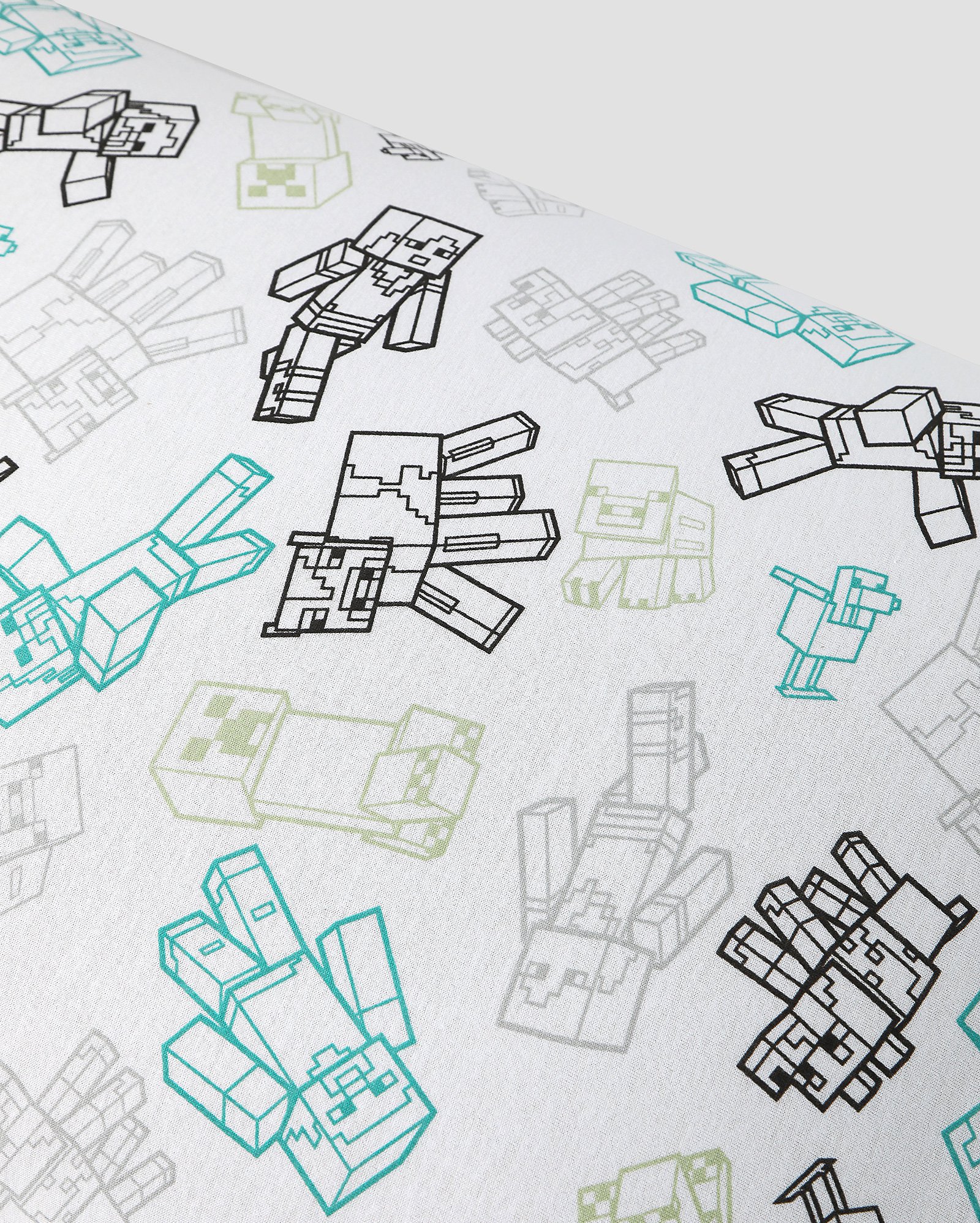 Riachuelo | Jogo de cama solteiro 2 peças malha game Minecraft branco ...