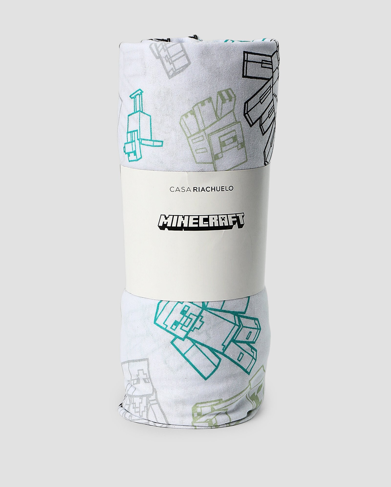 Riachuelo | Jogo de cama solteiro 2 peças malha game Minecraft branco ...