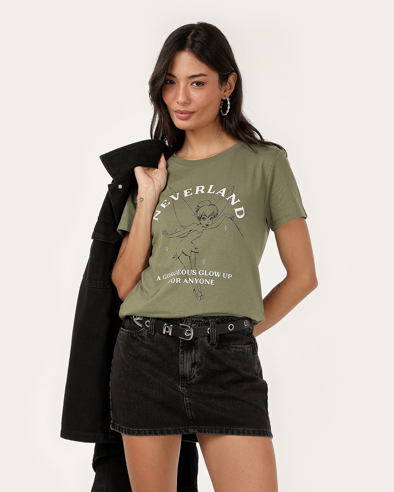 Riachuelo | Camiseta feminina slim Peter Pan Neverland Tinker Bell ...