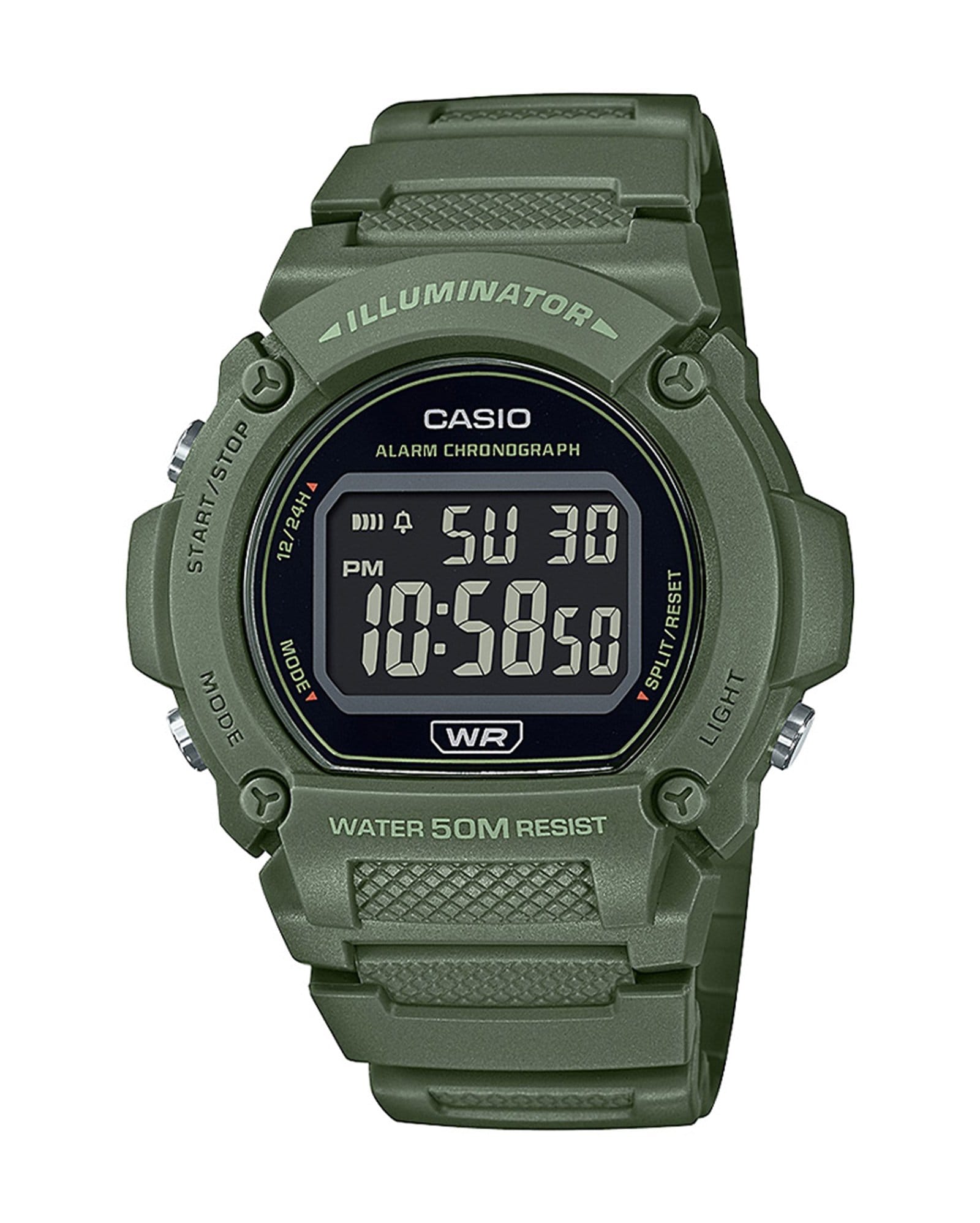 Riachuelo | Relógio digital unissex Standard W 219HC 3BVDF verde | CASIO