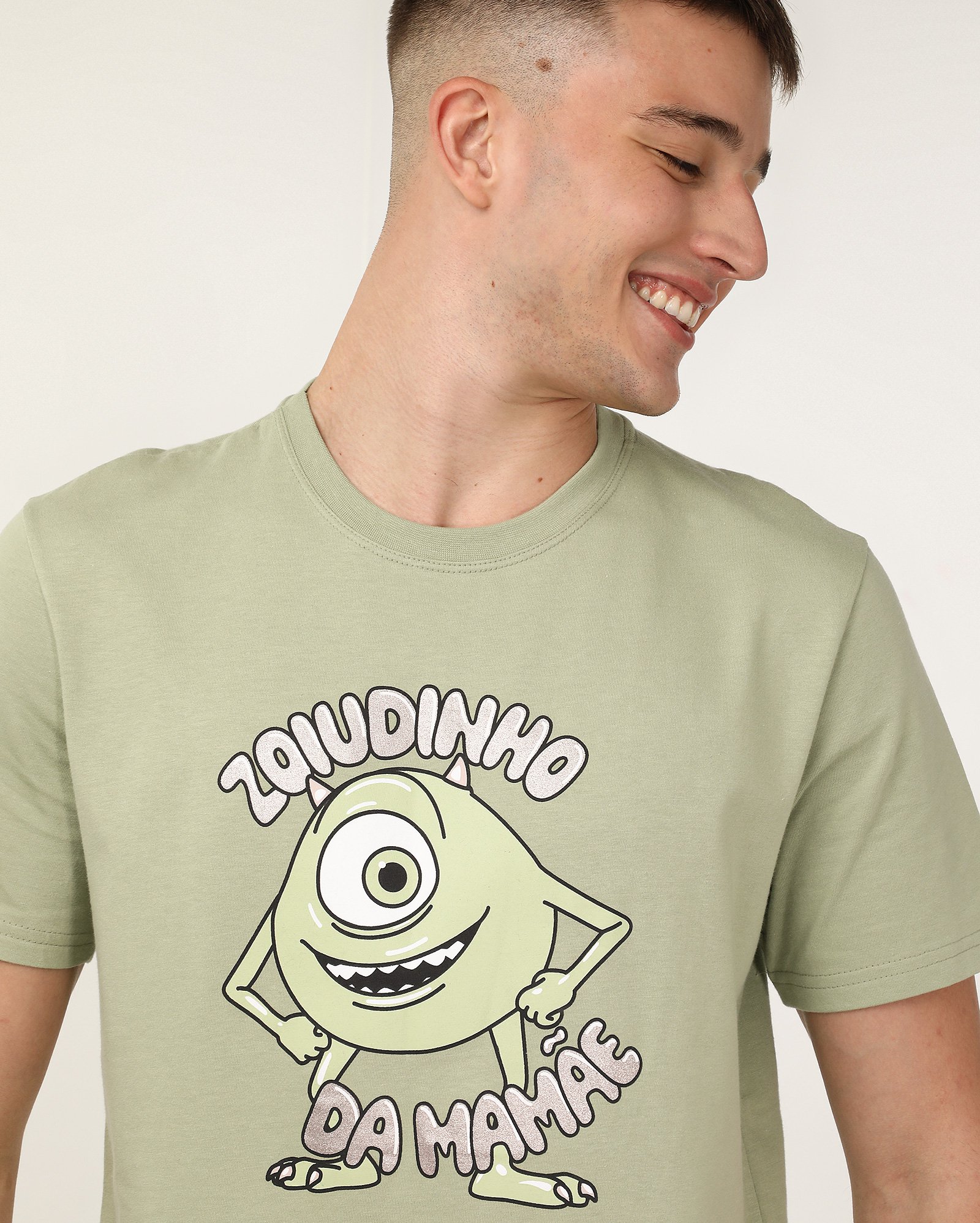 Riachuelo | Camiseta masculina regular Mike Monstros S.A. verde | FANLAB