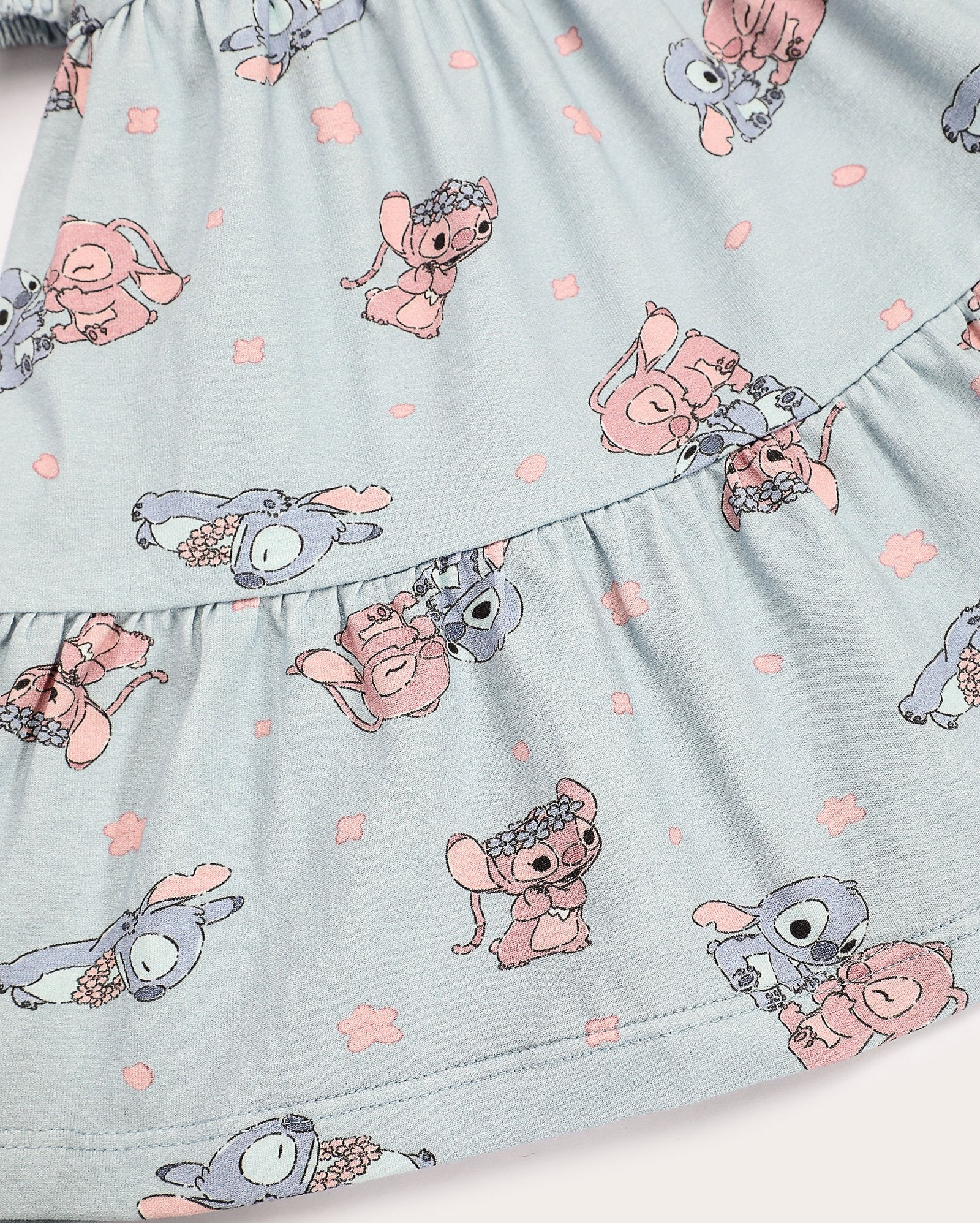 Riachuelo | Vestido infantil evasê manga bufante Stitch e Angel 1-4A ...