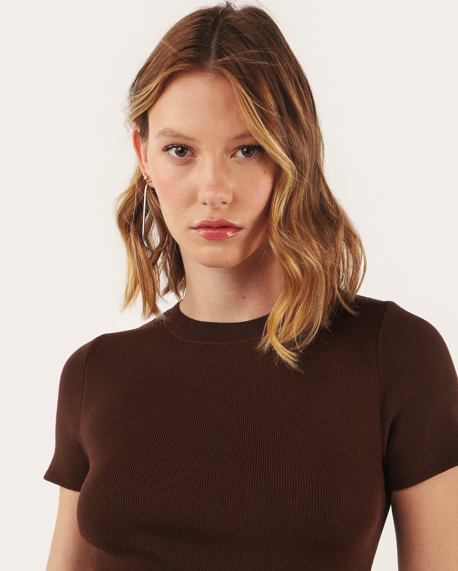 Riachuelo | Blusa feminina Juliana em tricot marrom | Pool Basics