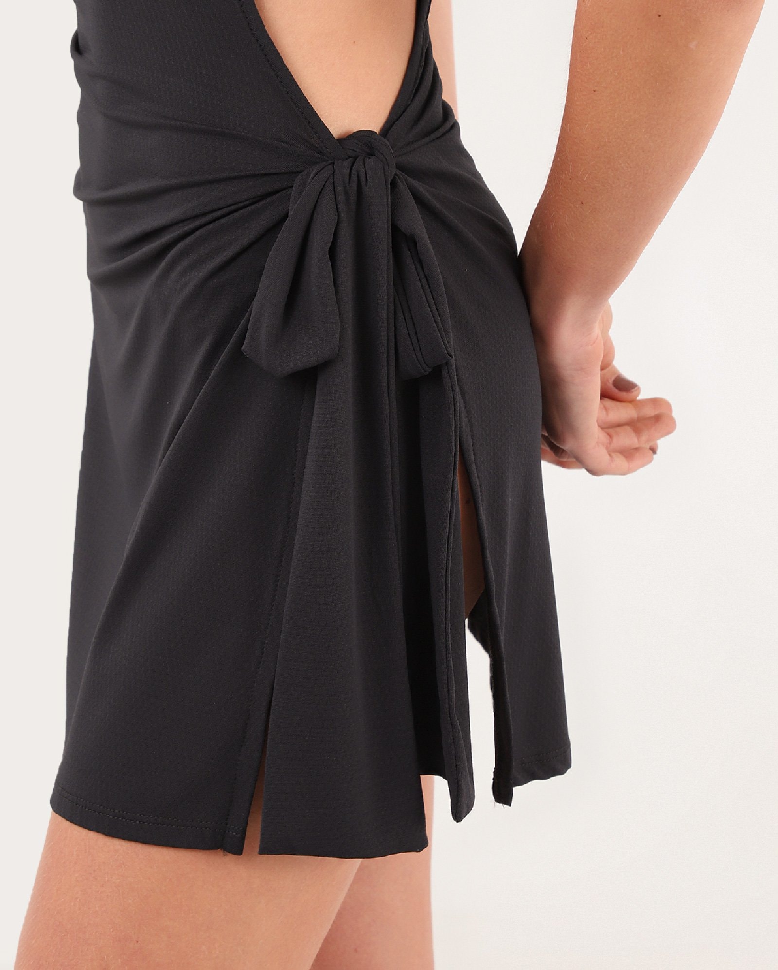 Riachuelo | Saída de praia vestido cut out amarração preta