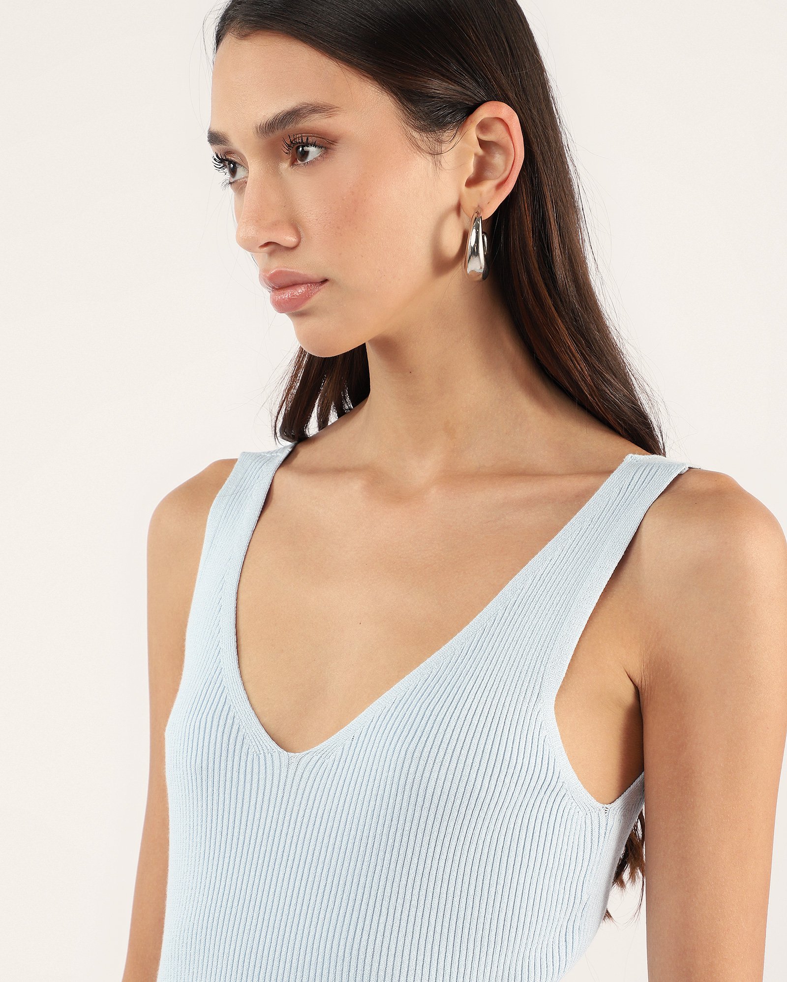 Riachuelo | Regata feminina de tricot em viscose azul | Basics