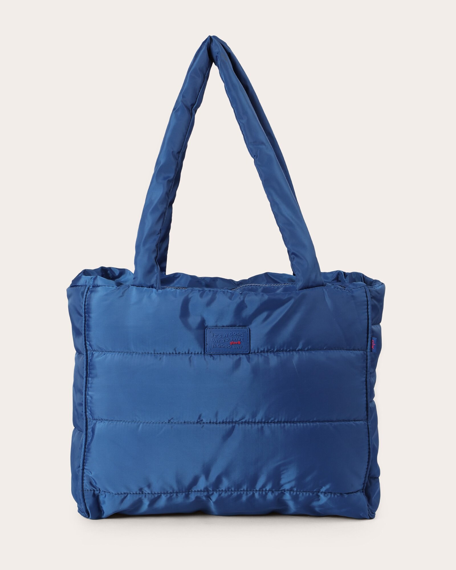 Riachuelo | Bolsa feminina tote de poliamida puffer - Azul Escuro | Glow It