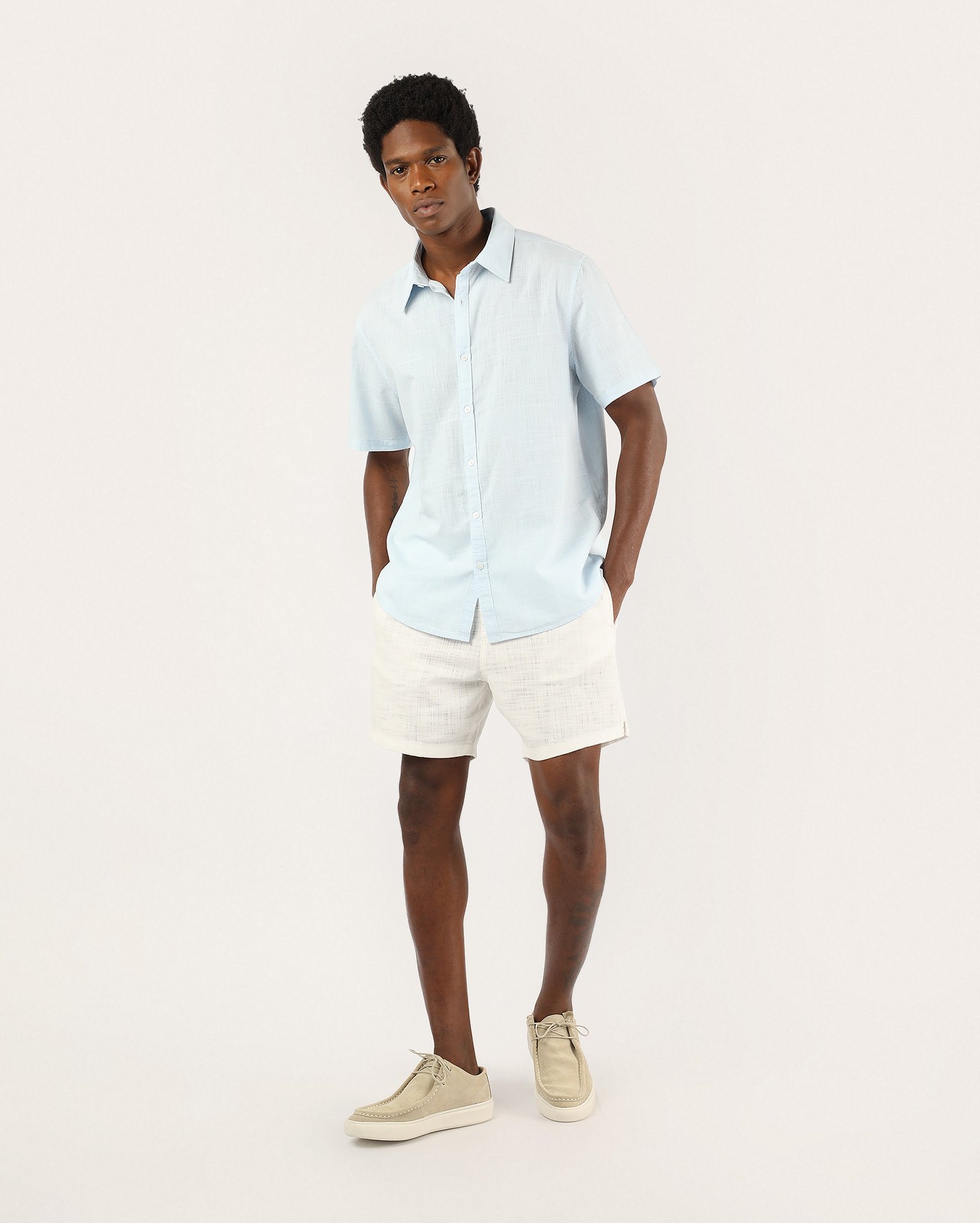 Riachuelo | Bermuda masculina algodão texturizada - branca