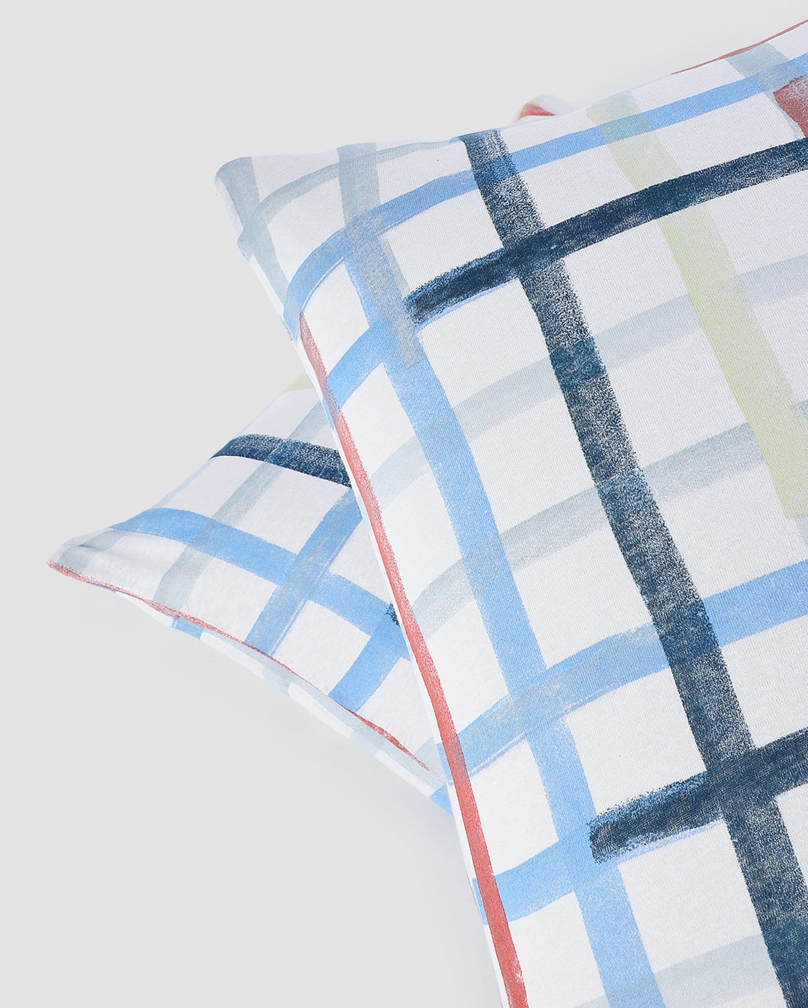 Riachuelo | Jogo de cama king 3 peças malha Olin quadriculado multicor ...