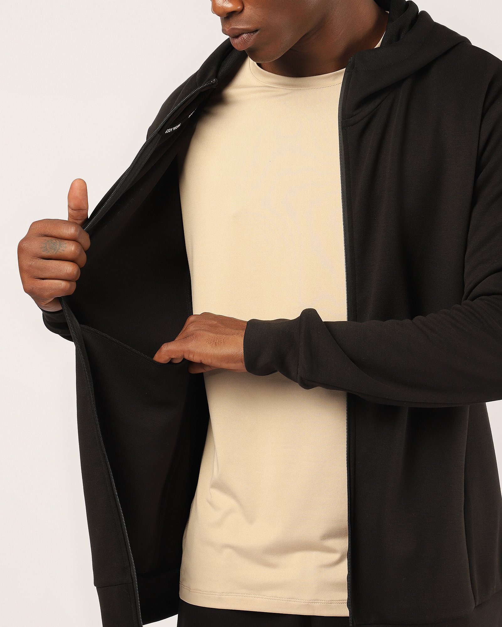Riachuelo | Jaqueta masculina scuba - Preto | Body Work