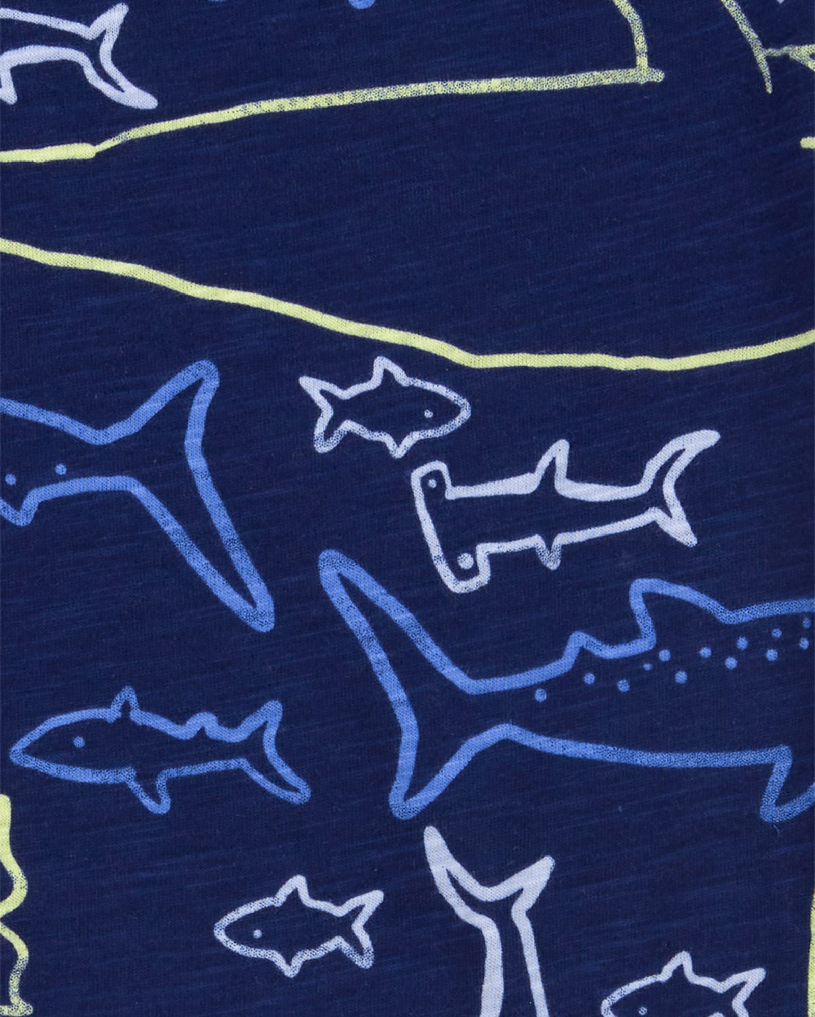 Conjunto longo bebê 3 peças tubarãozinho azul | Carter's | Carter's Oficial