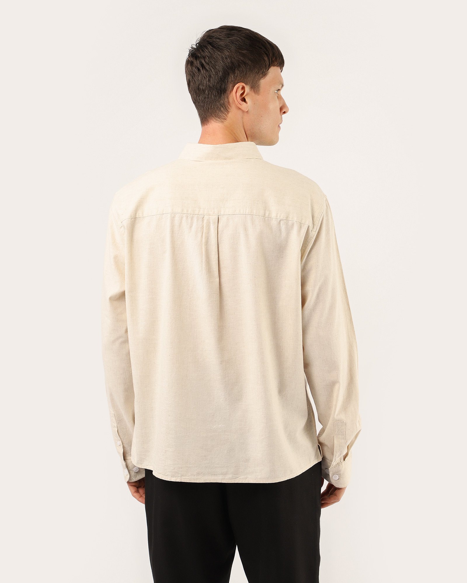 Riachuelo | Camisa masculina boxy com linho - Bege