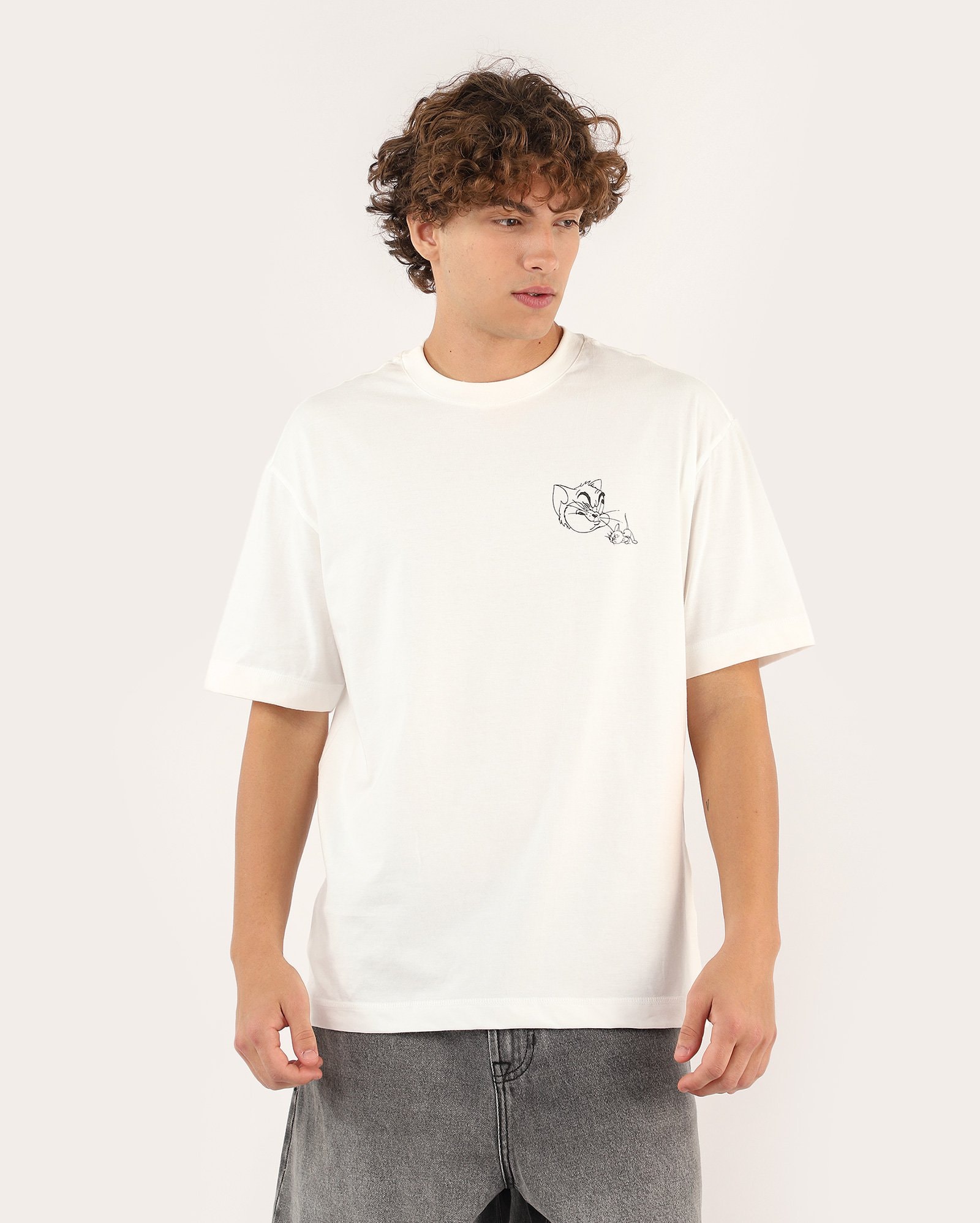 Riachuelo | Camiseta masculina relaxed Tom & Jerry - branca | Warner Bros