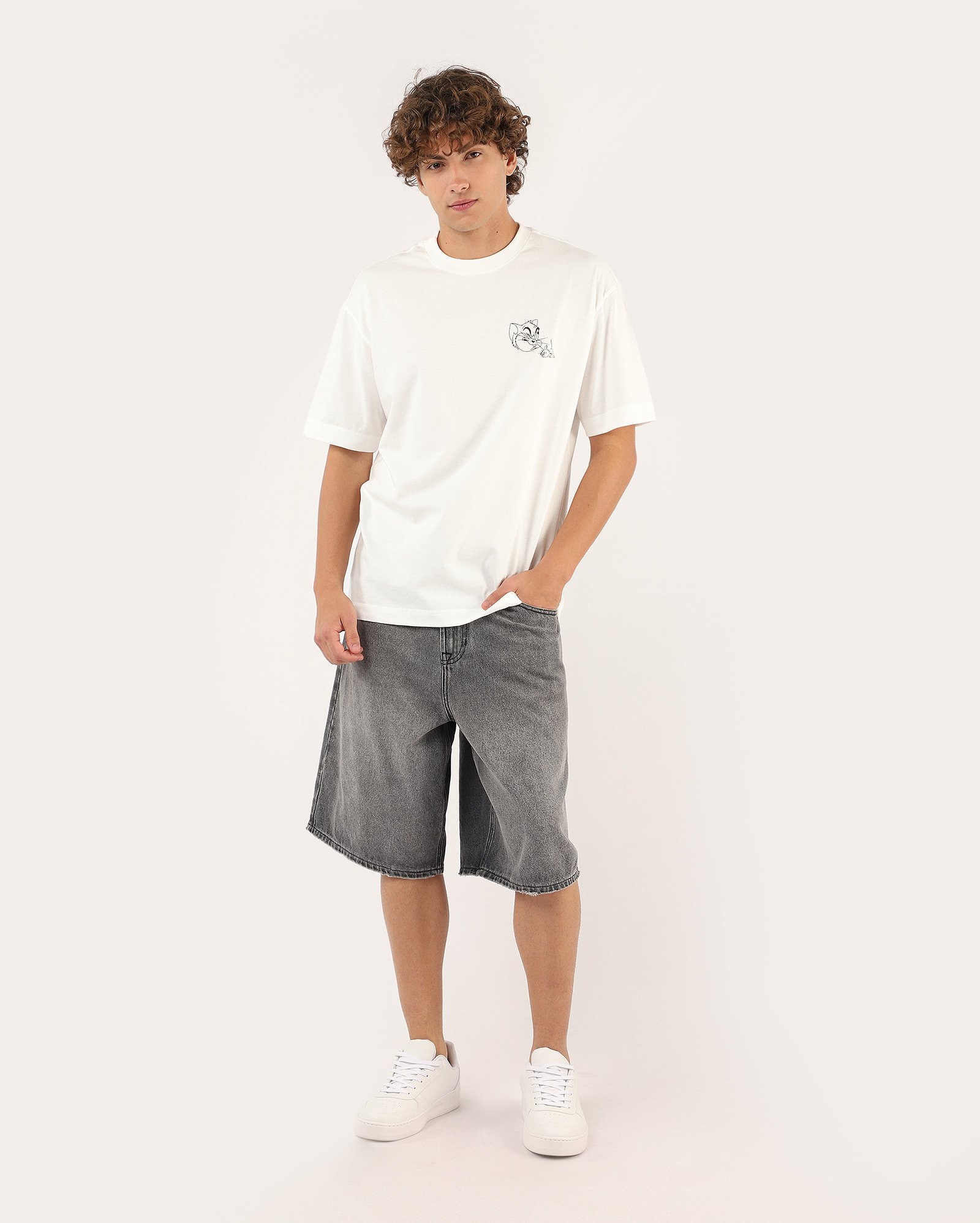 Riachuelo | Camiseta masculina relaxed Tom & Jerry - branca | Warner Bros