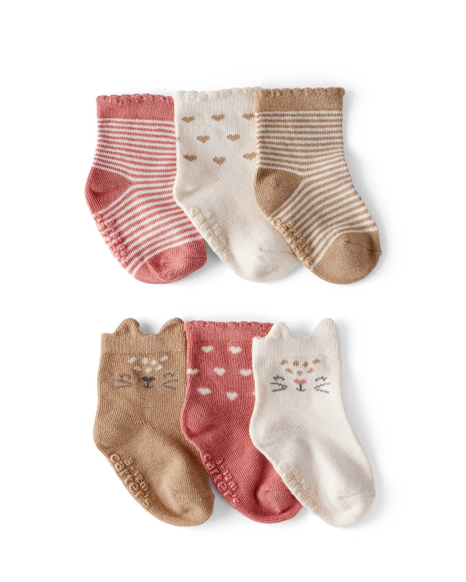 Kit meia bebê 6 pares bichinhos interativos - multicor | Carter's ...