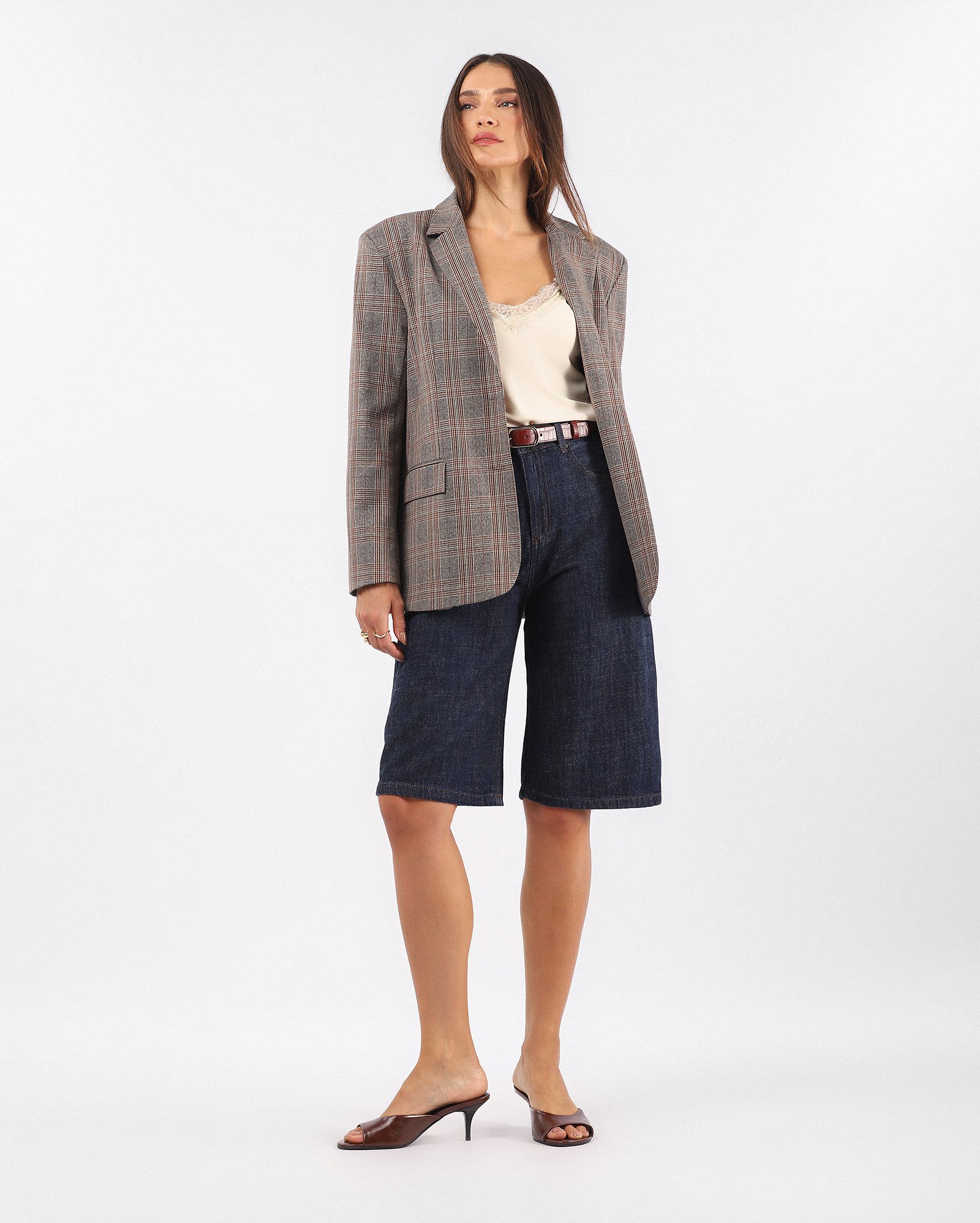 Riachuelo | Jorts jeans feminino com cinto croco - denim escuro | Pool ...