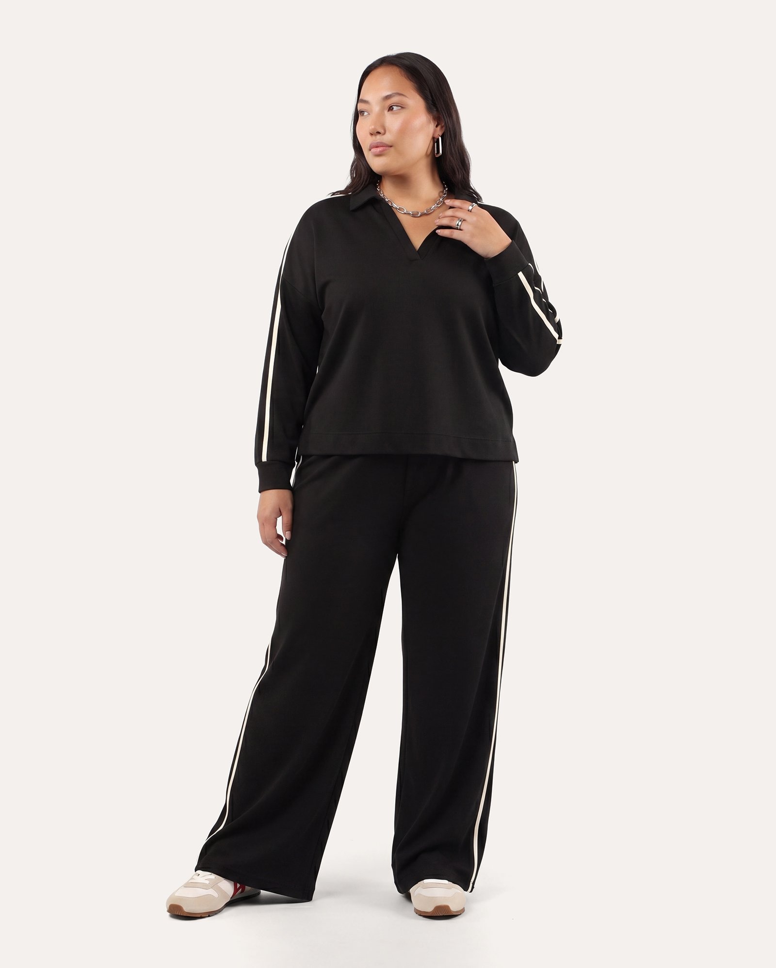 Riachuelo | Blusa plus size feminina gola polo - Preto