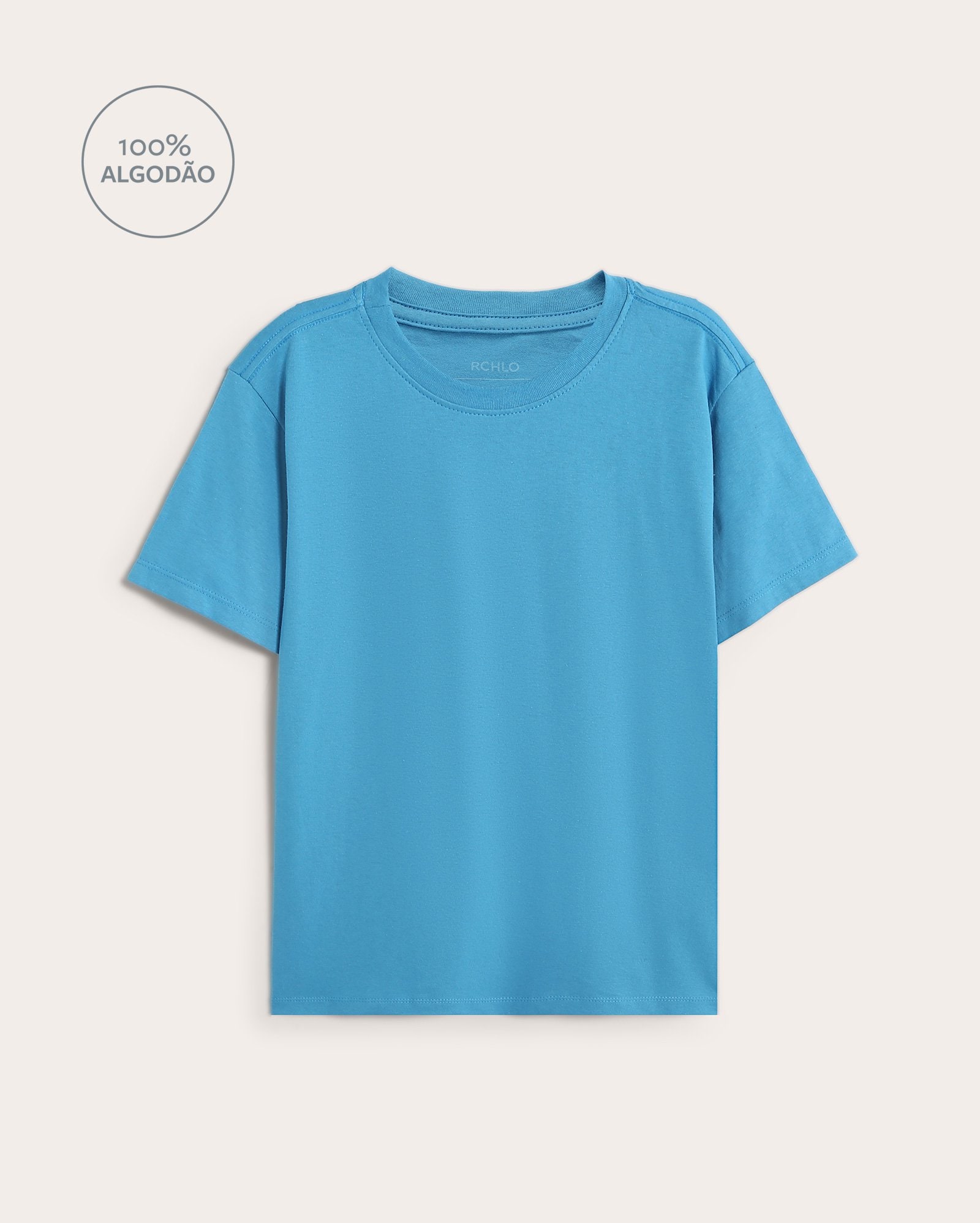 Riachuelo | Camiseta infantil regular básica 6-14A - Azul Claro