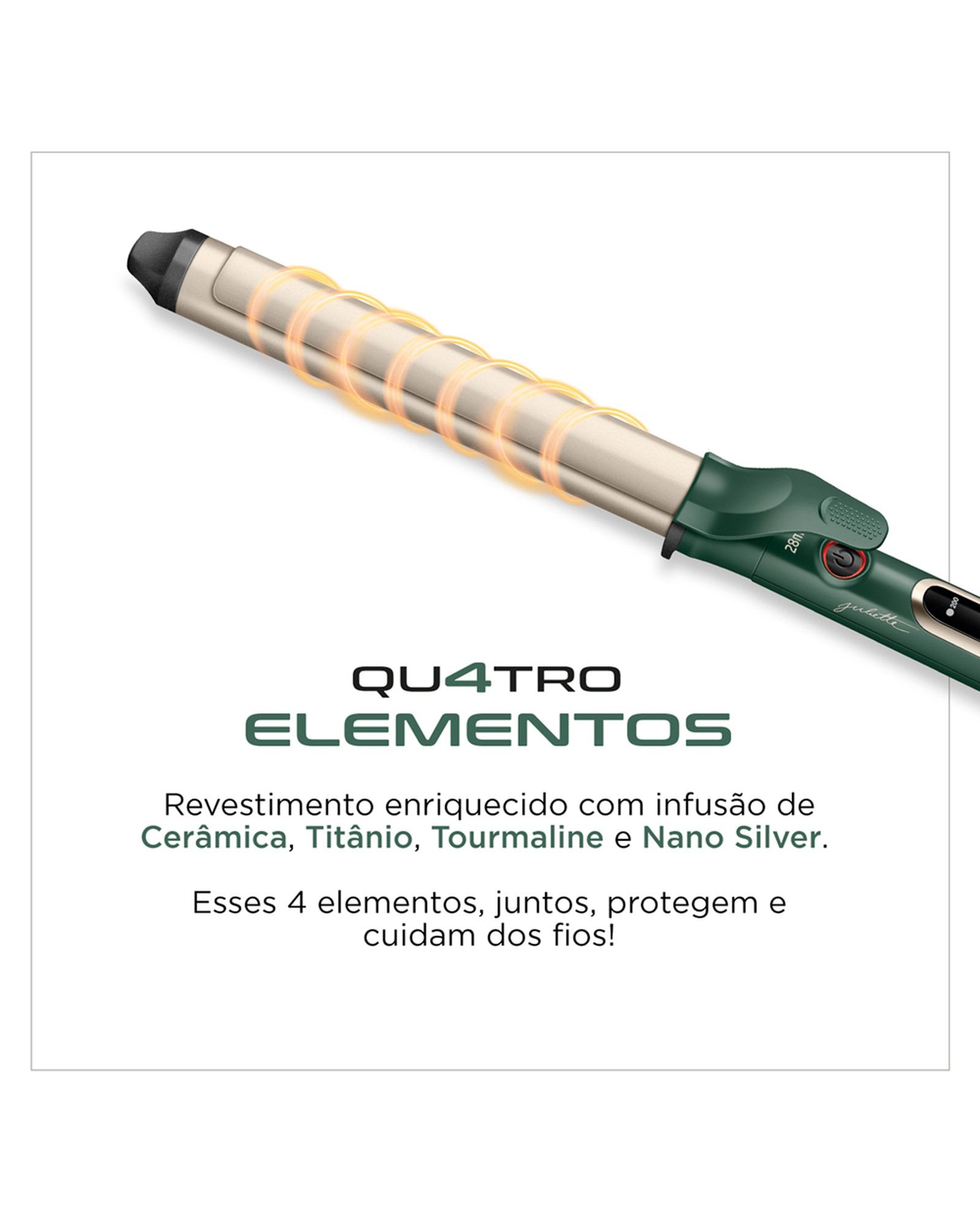 Riachuelo | Modelador de cachos bivolt Qu4tro Elementos - verde | Mondial