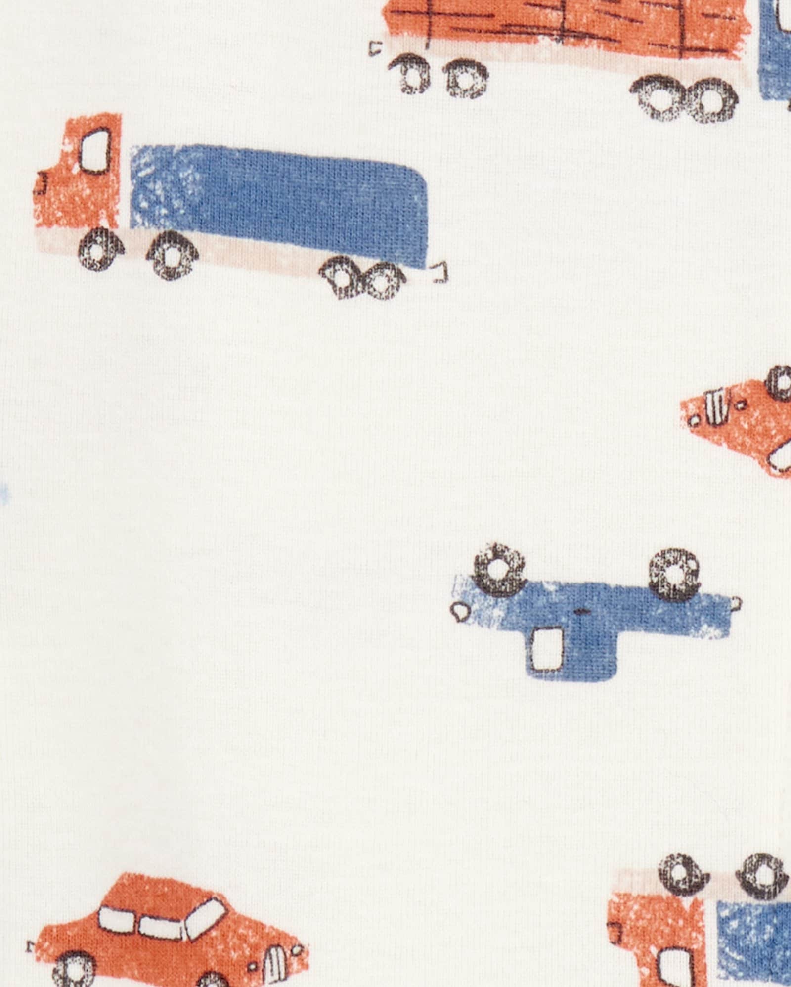 Riachuelo | Macacão pijama infantil com pezinho carros - bege | Carter's