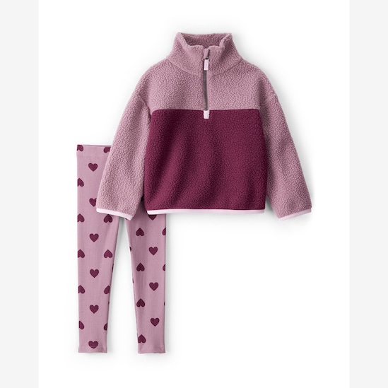Conjunto longo infantil 2 peças sherpa corações - lilás | Carter's ...