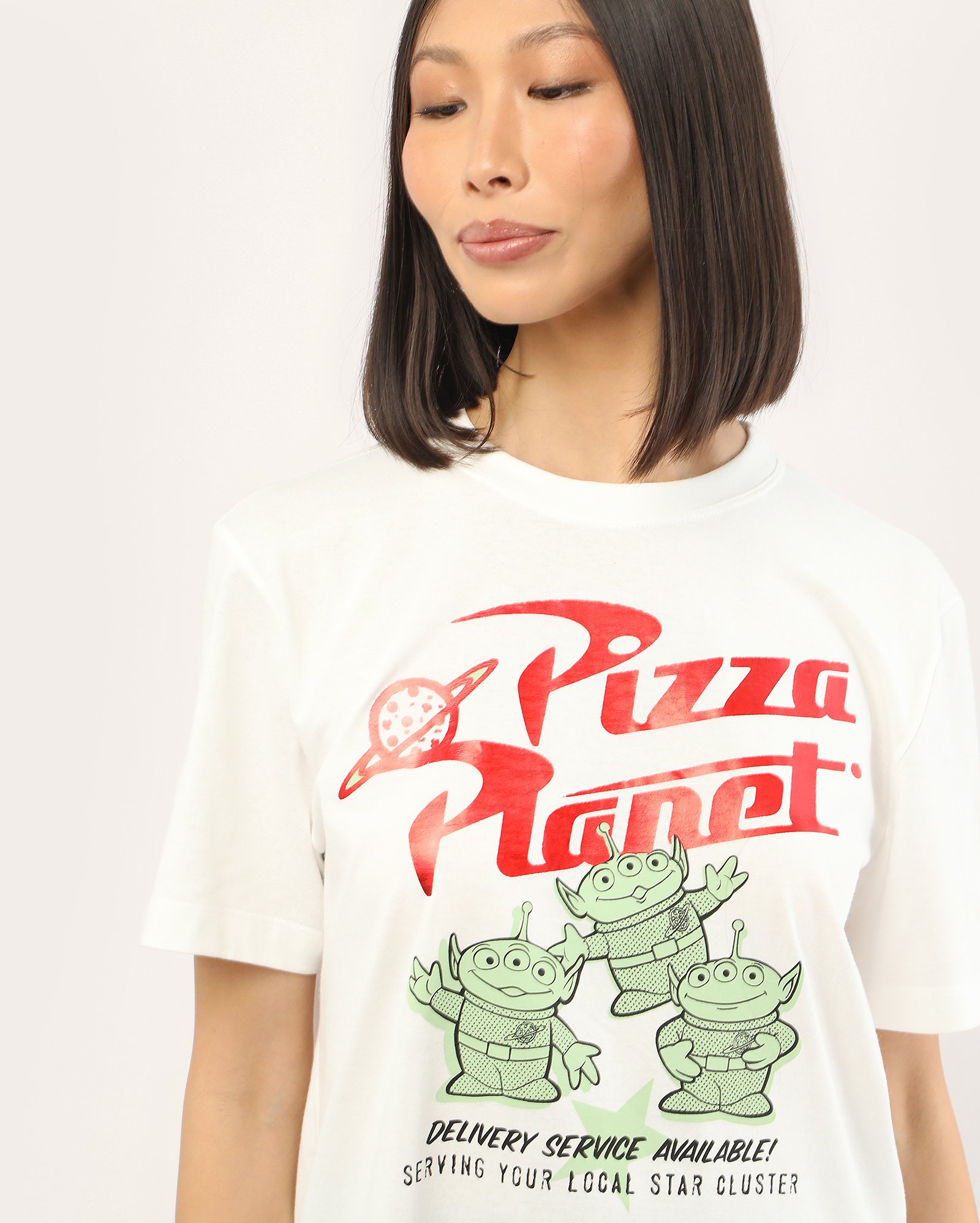 Riachuelo | Camiseta feminina Pizza Planet - branca | Disney