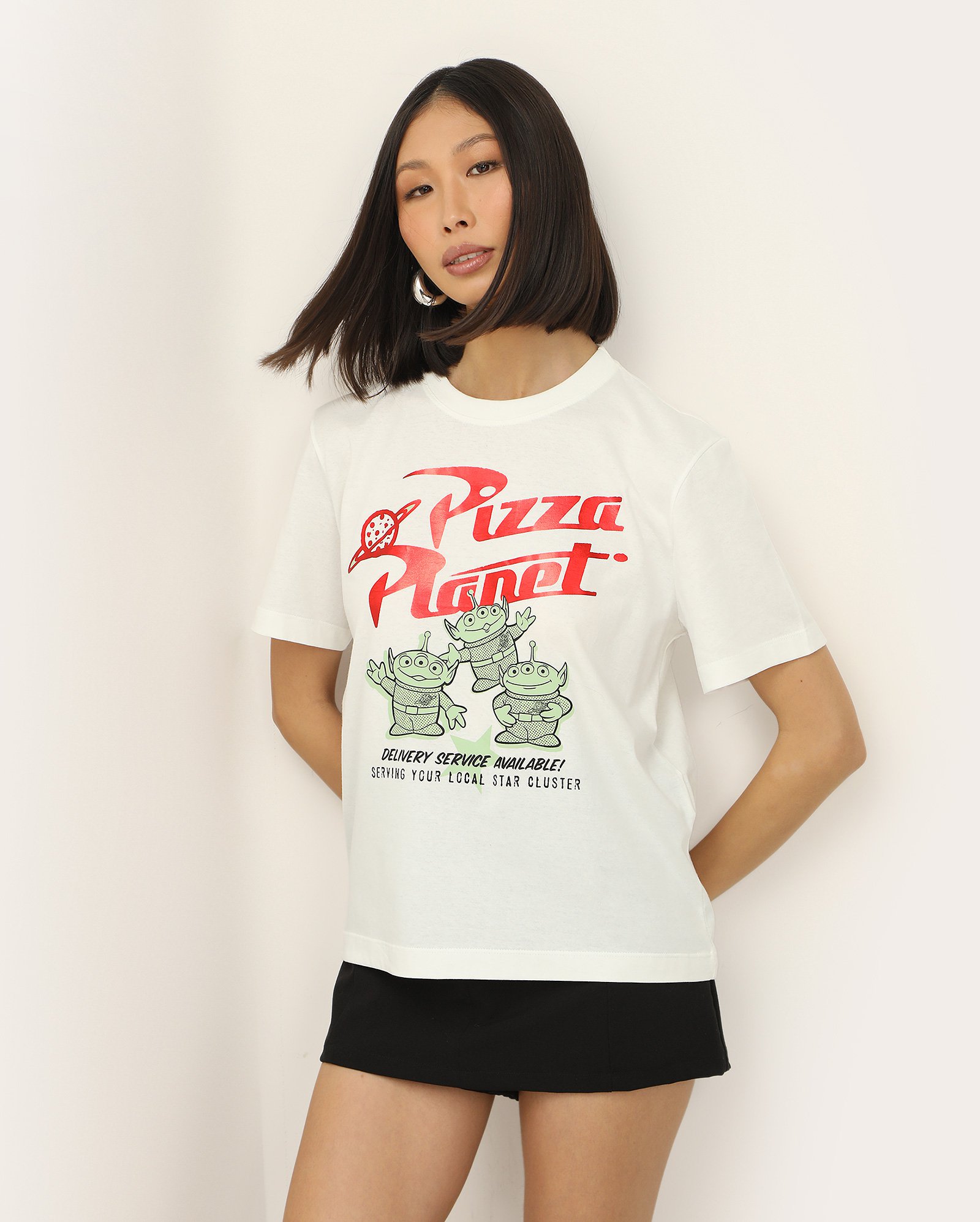 Riachuelo | Camiseta feminina Pizza Planet - branca | Disney