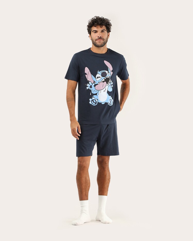 Riachuelo | Pijama curto masculino Stitch - azul | Disney