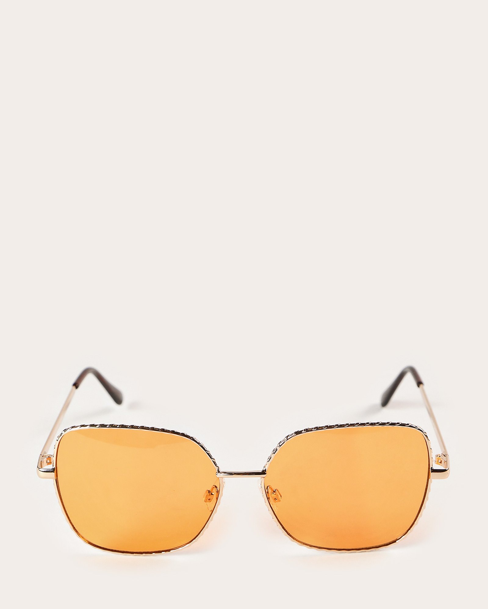 Riachuelo | Óculos de sol feminino hexagonal - laranja